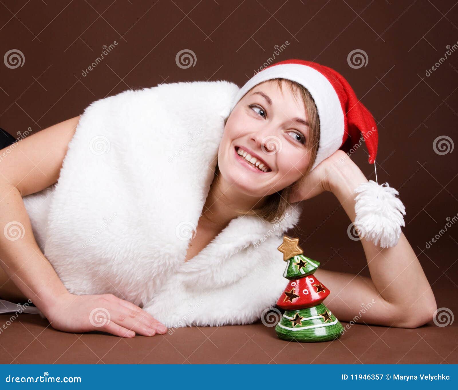 Girl dressed like Santa stock image. Image of woman, person - 11946357