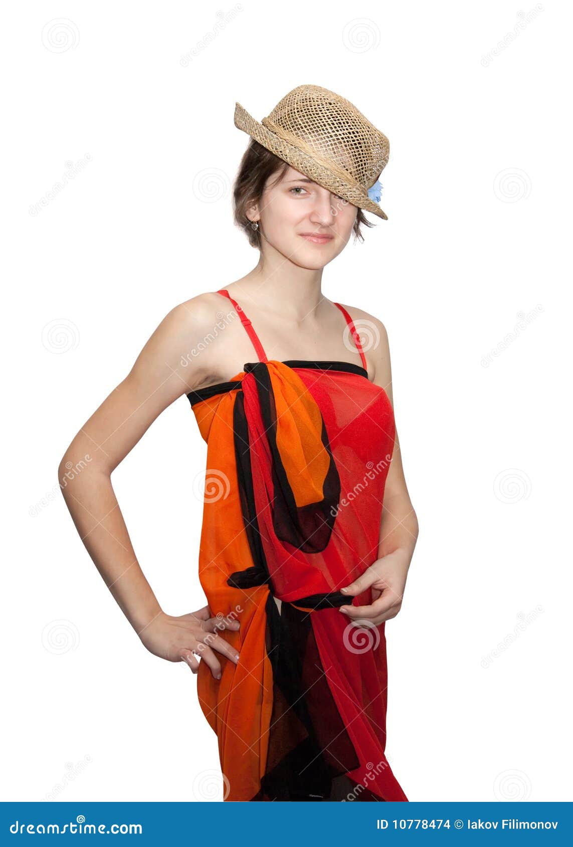 Girl dressed in pareo stock photo. Image of white, shawl - 10778474