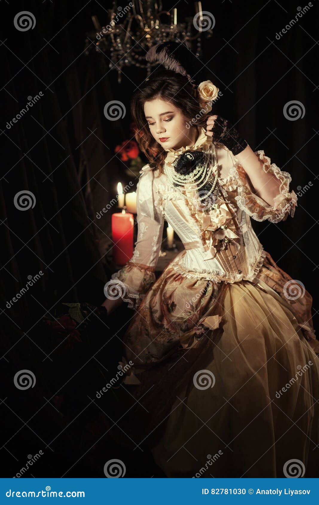 Girl Dressed in the Style of Rococo Stock Photo - Image of bright ...