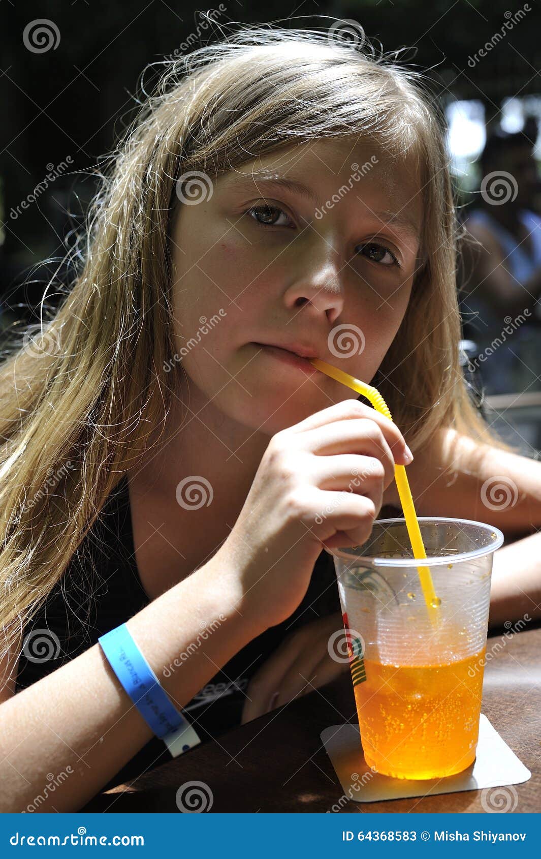 A Girl is Drinking a Cocktail. Stock Image - Image of girl, beautiful ...