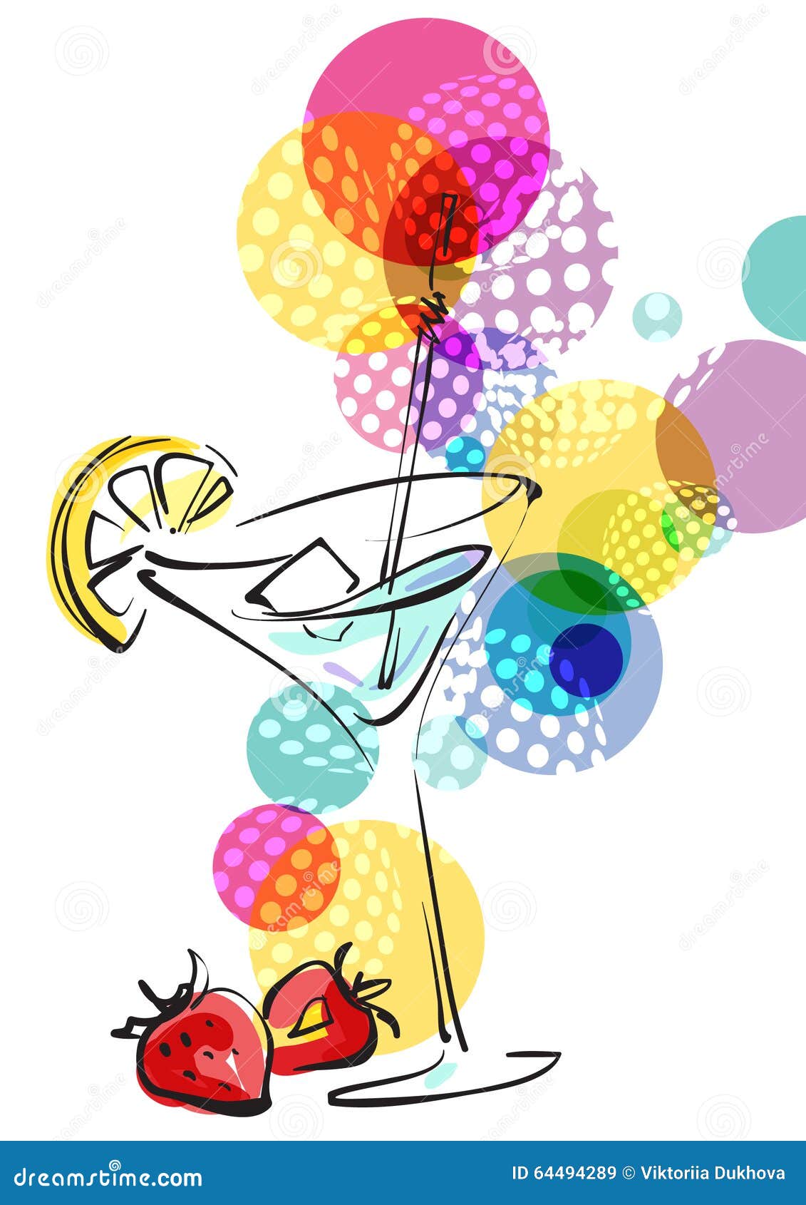 The Girl Drinking a Cocktail Stock Illustration - Illustration of ...