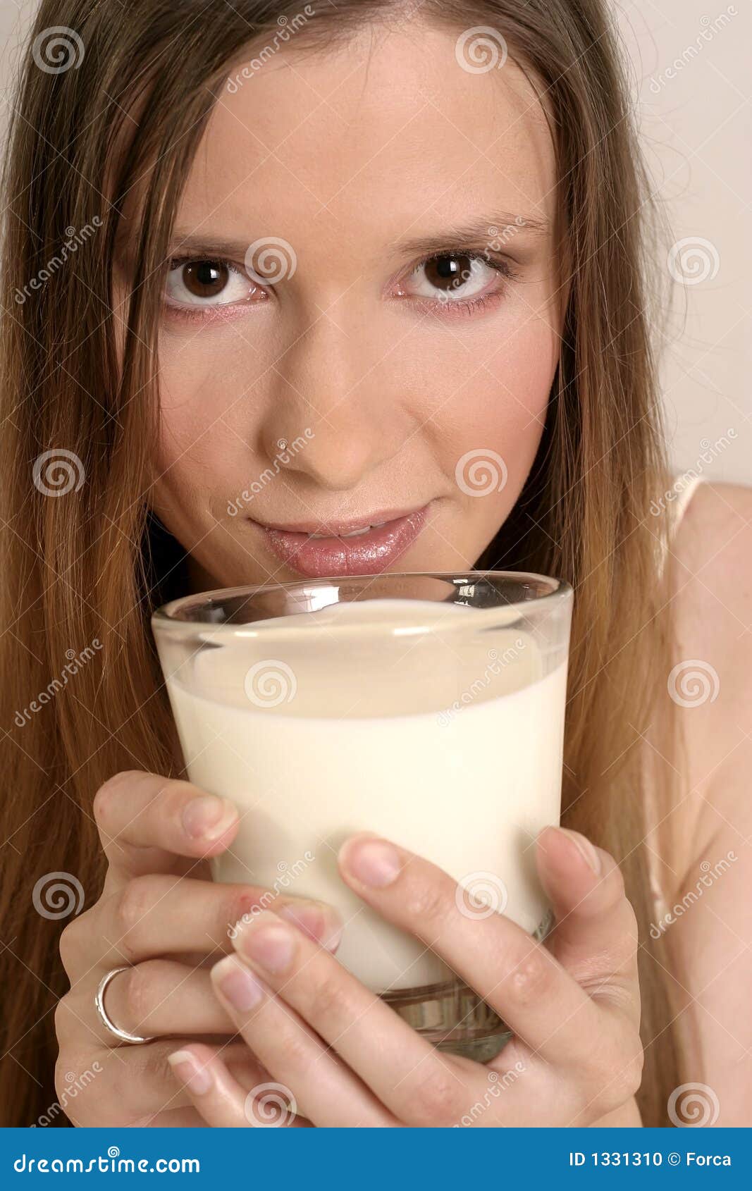 Girl drinking milk stock photo. Image of milk, drink, woman - 1331310