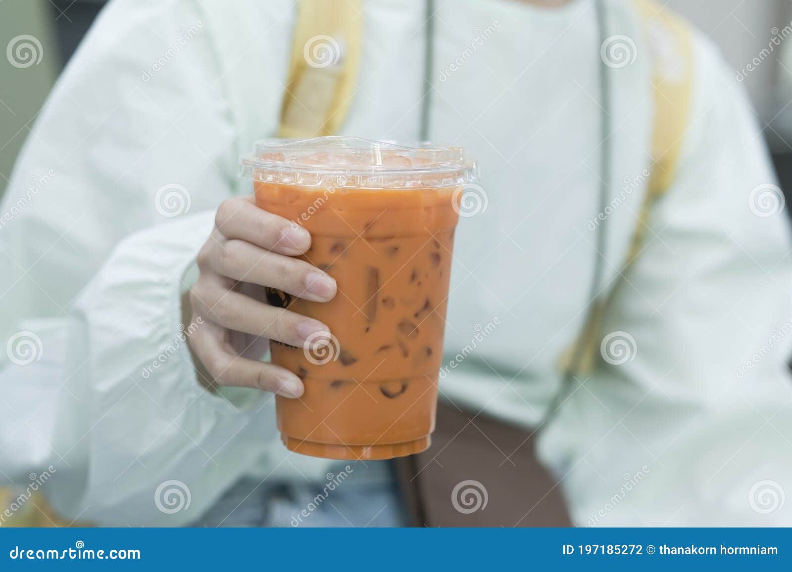 A Girl Drinking in Milk Tea in Cafe Stock Photo - Image of portrait ...
