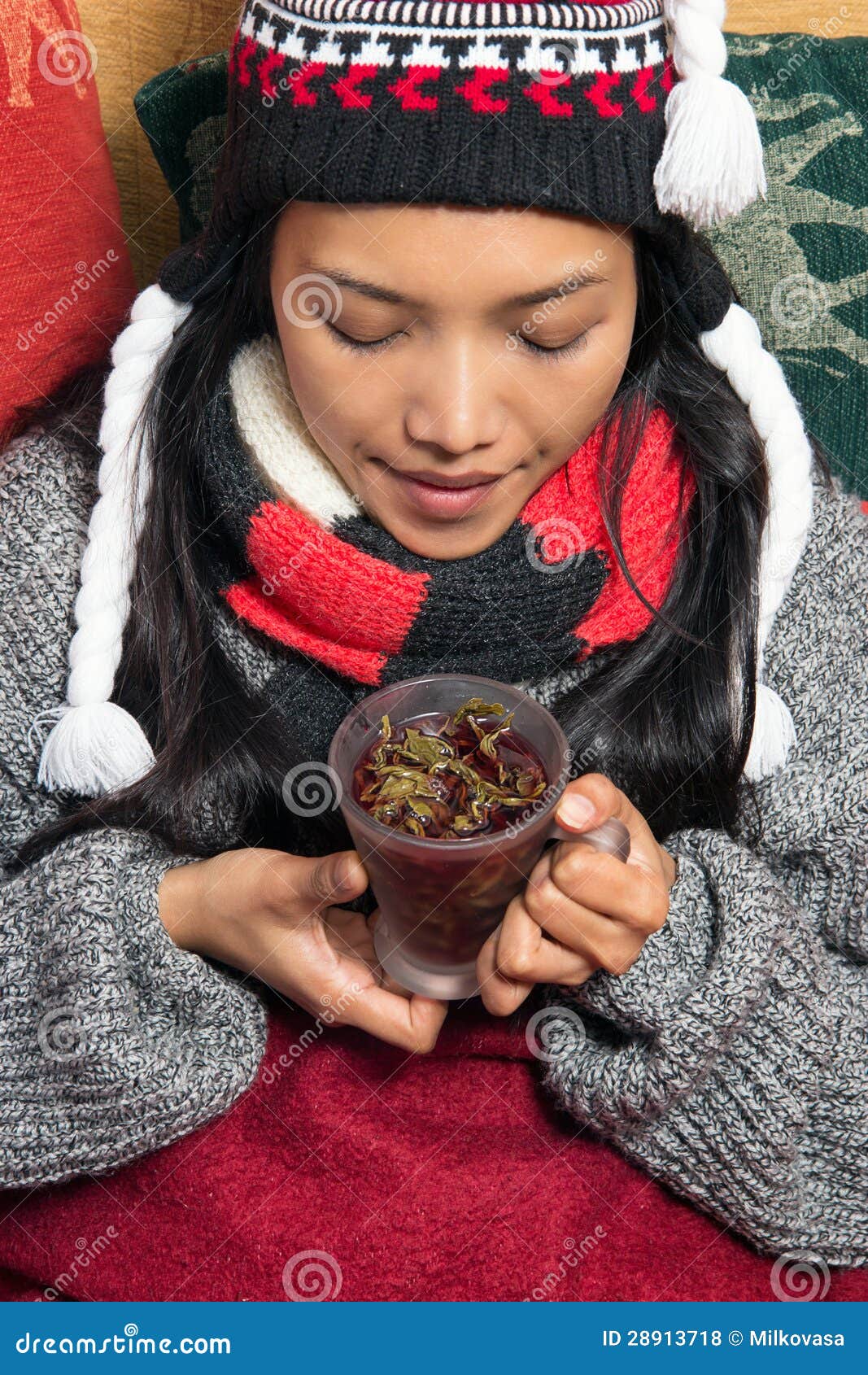 Girl drinking tea stock photo. Image of beautiful, enjoyment - 28913718