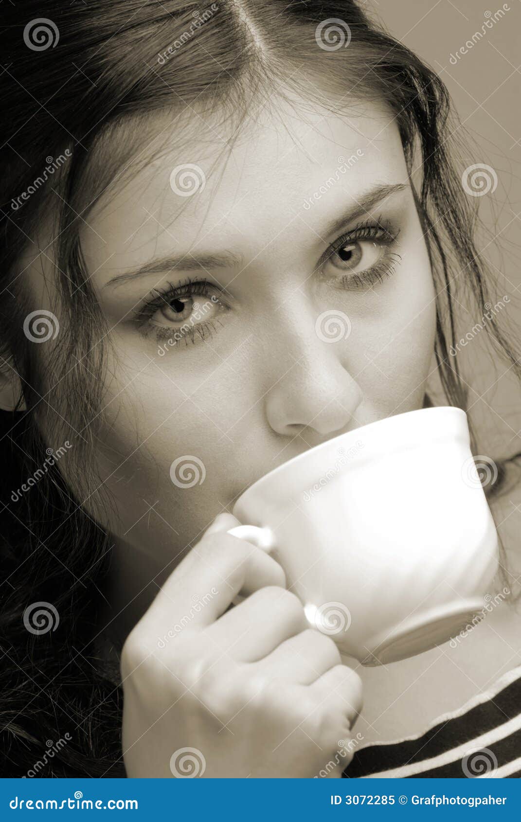 Girl drinking tea stock image. Image of female, beverage - 3072285