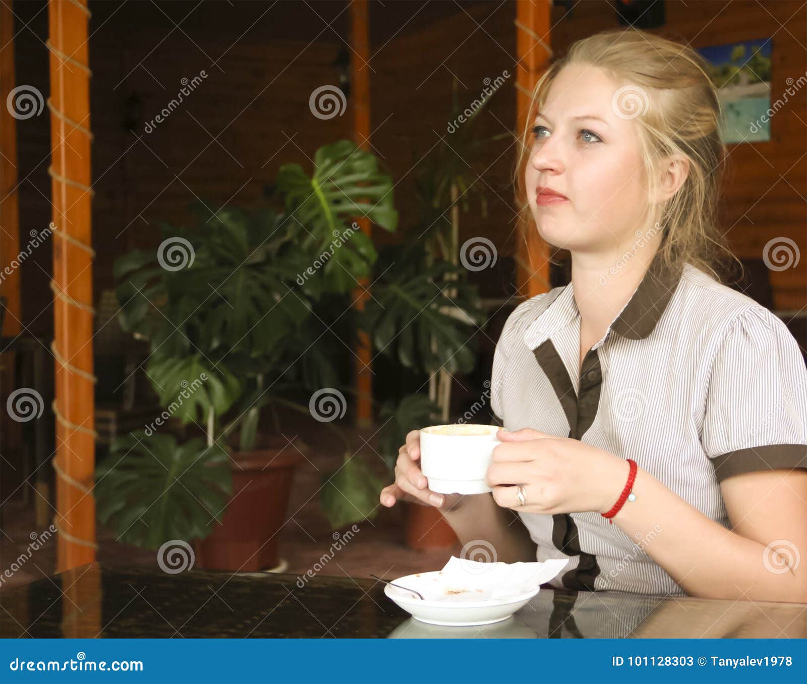 A girl drinking tea stock image. Image of closeup, daughter - 101128303