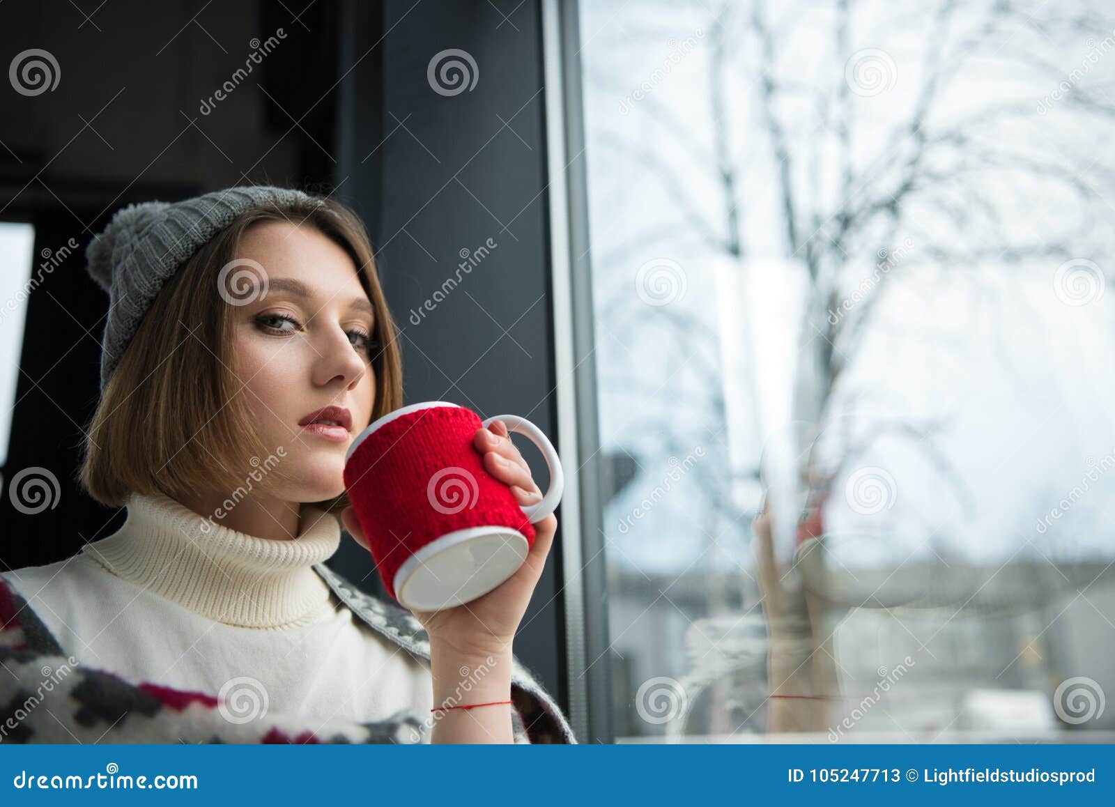 Girl drinking tea stock image. Image of female, color - 105247713
