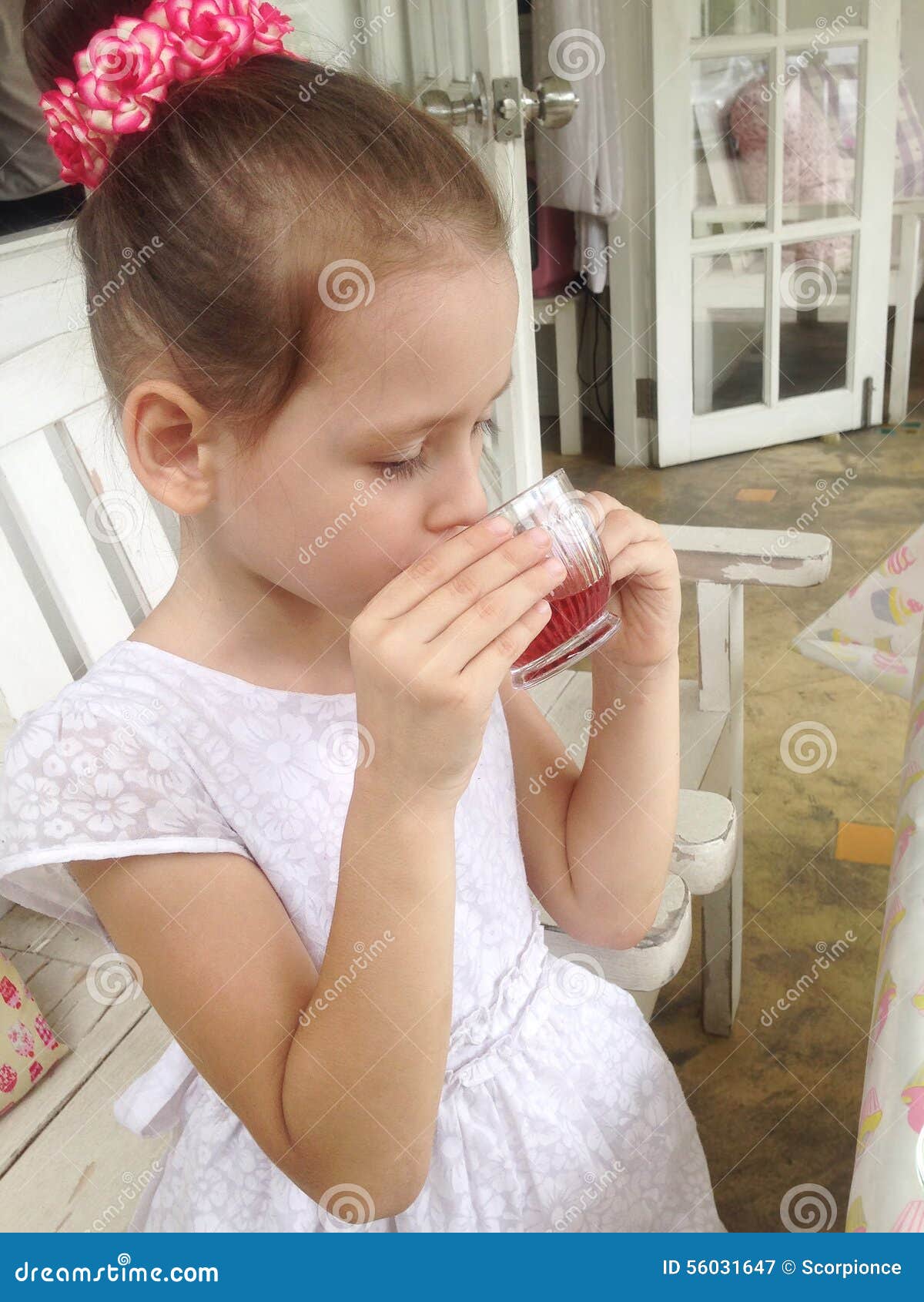 Girl drinking tea stock image. Image of drinking, rustic - 56031647