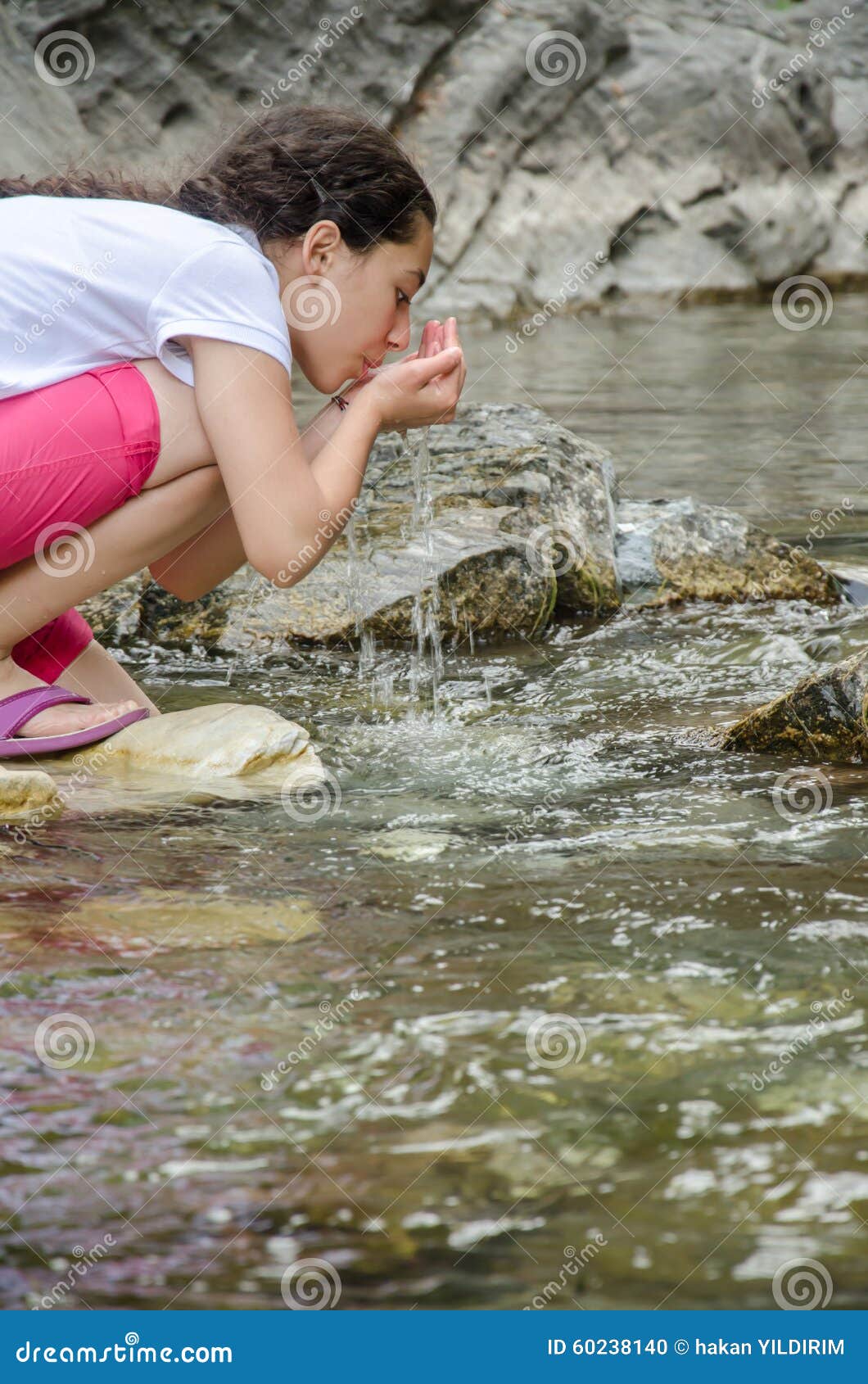 Girl Drinking Water stock photo. Image of lifestyle, vertical - 60238140