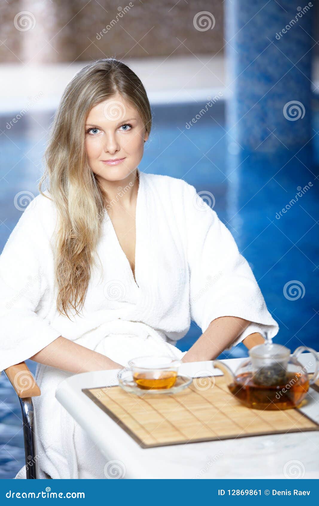 The girl drinks tea stock image. Image of indoor, lifestyles - 12869861