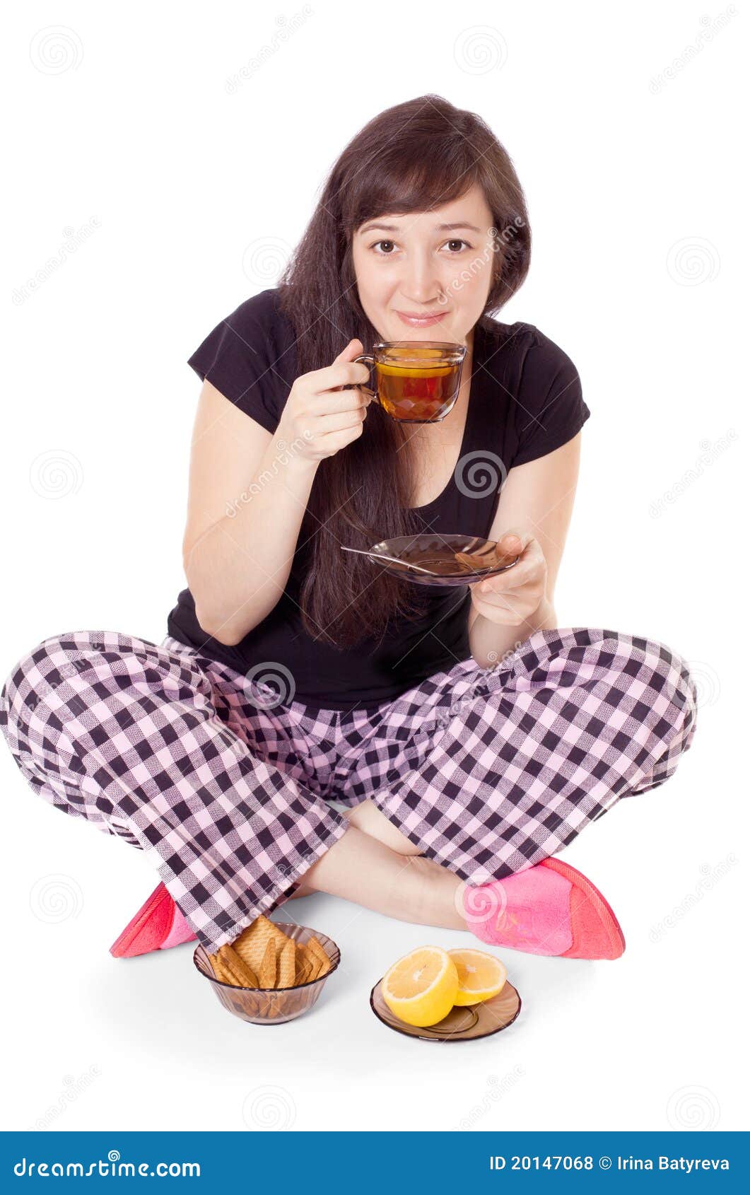 Girl drinks tea stock photo. Image of people, person - 20147068