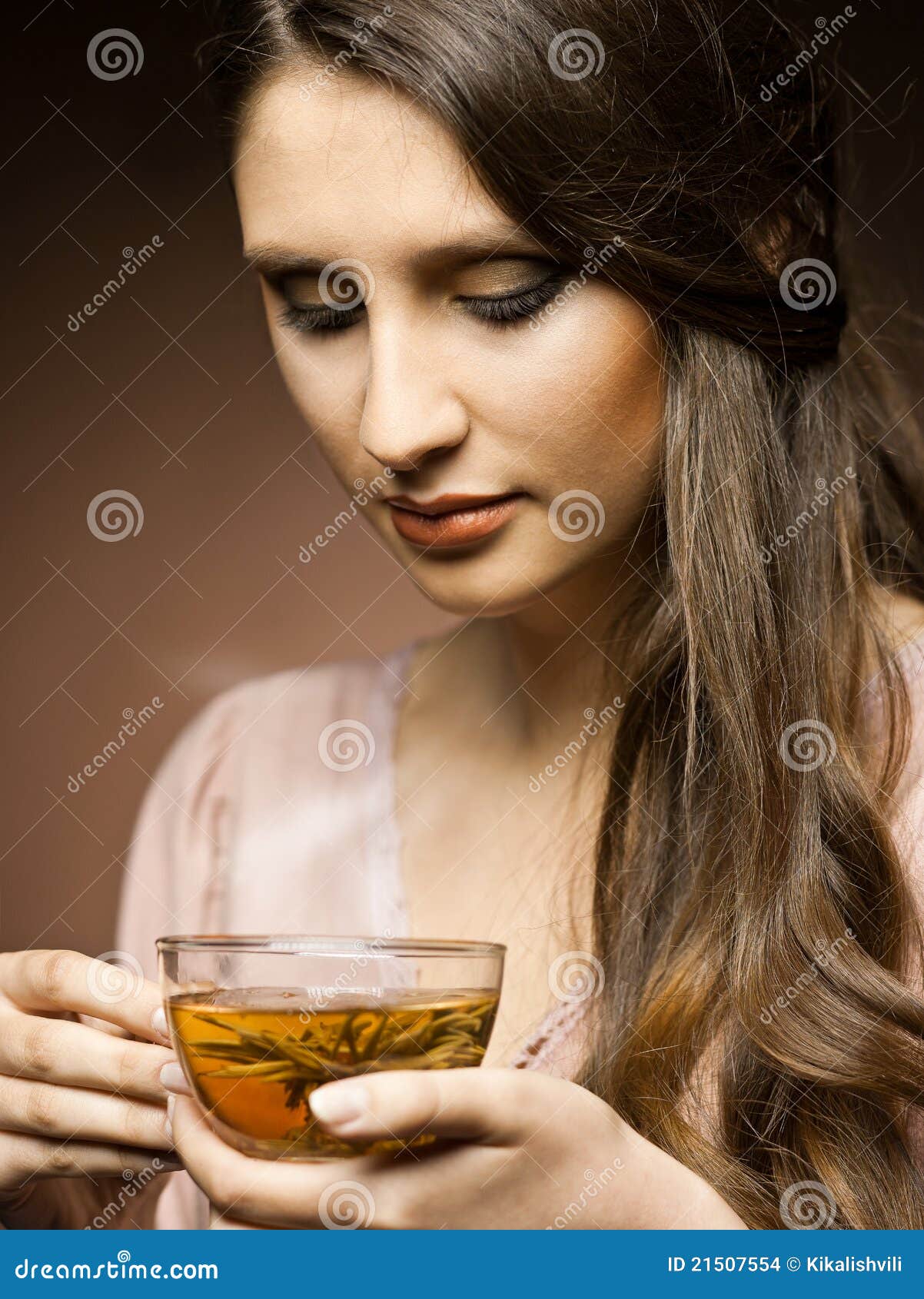 Girl drinks tea stock photo. Image of light, fashion - 21507554