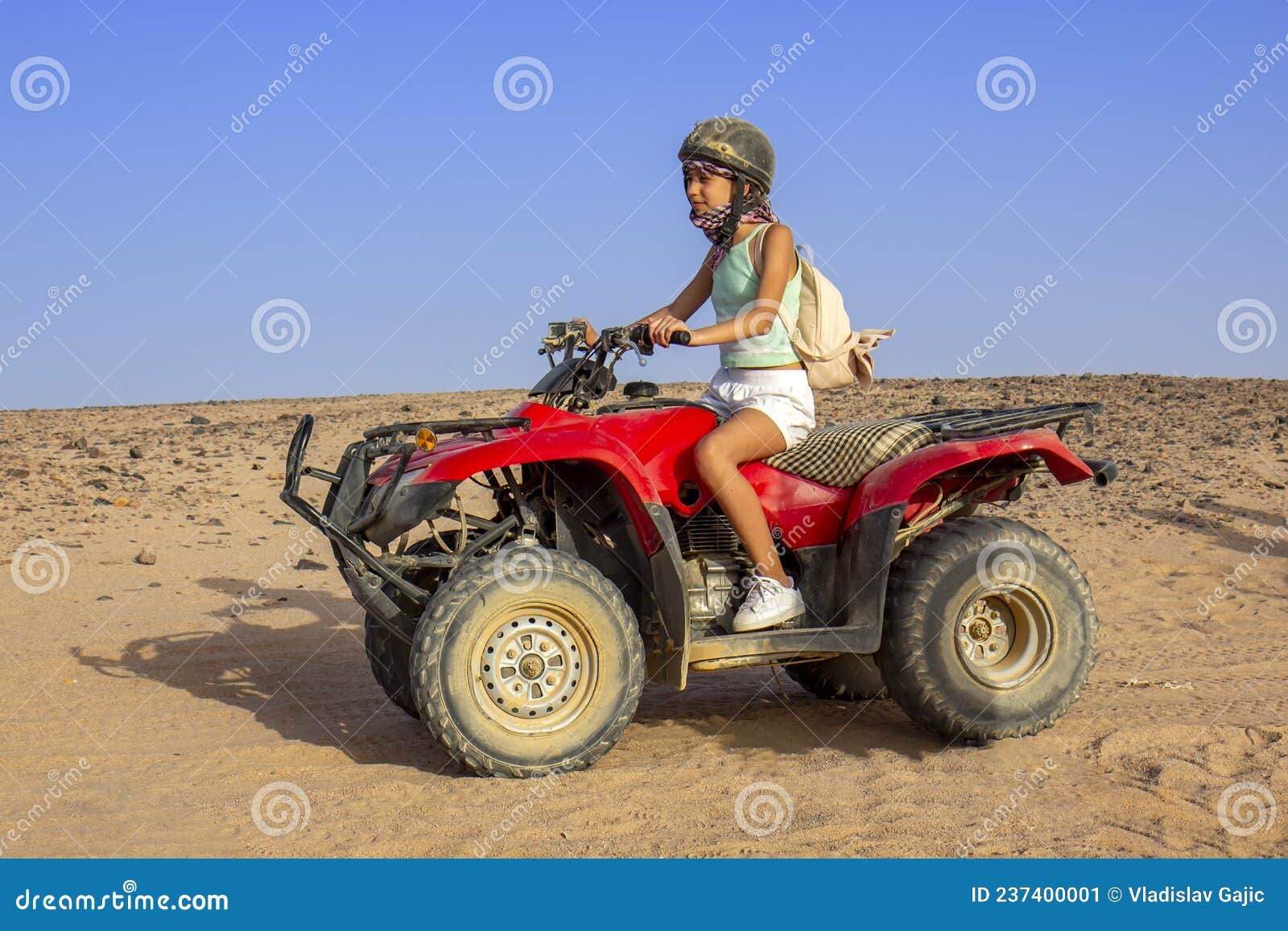 Girl Driving ATV in the Desert Stock Image - Image of people, activity ...