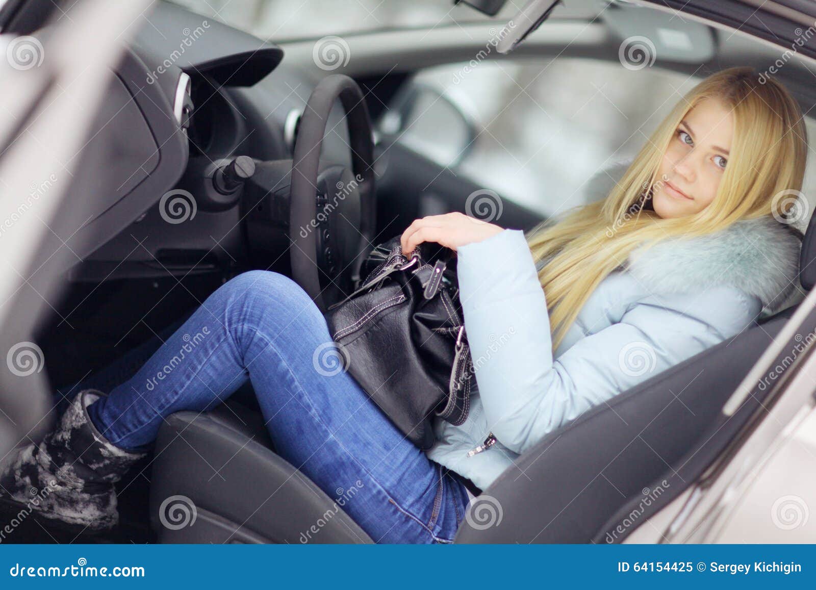 Girl driving a car stock image. Image of drive, model - 64154425