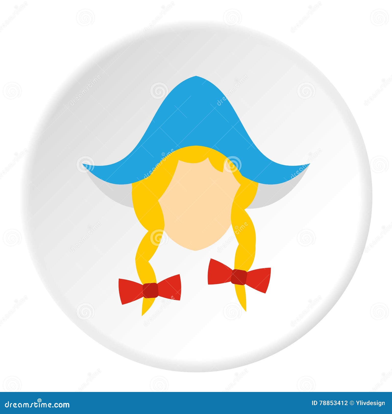 Girl Dutch Icon, Flat Style Stock Vector - Illustration of female ...