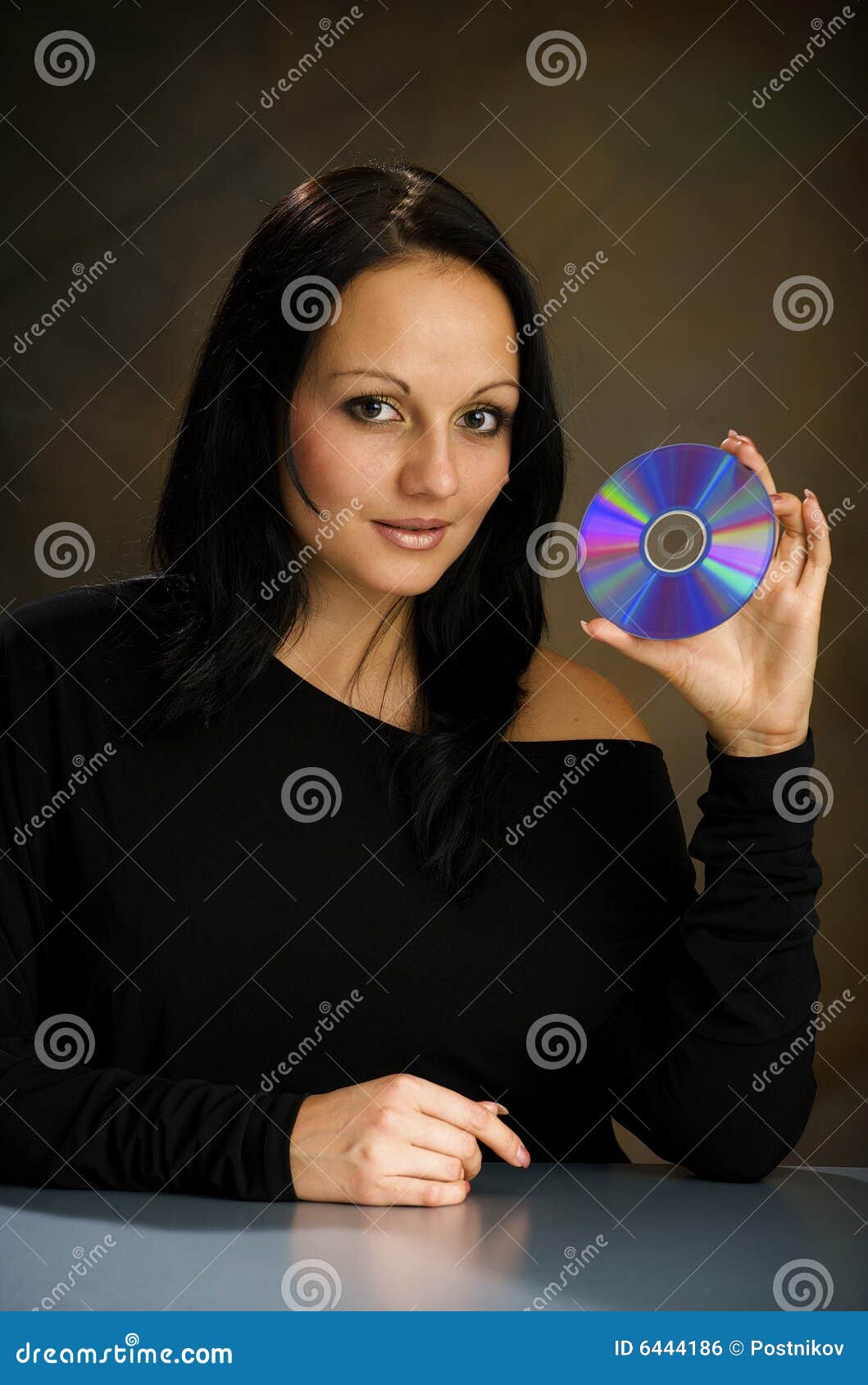 Girl with DVD stock photo. Image of expressing, posing - 6444186