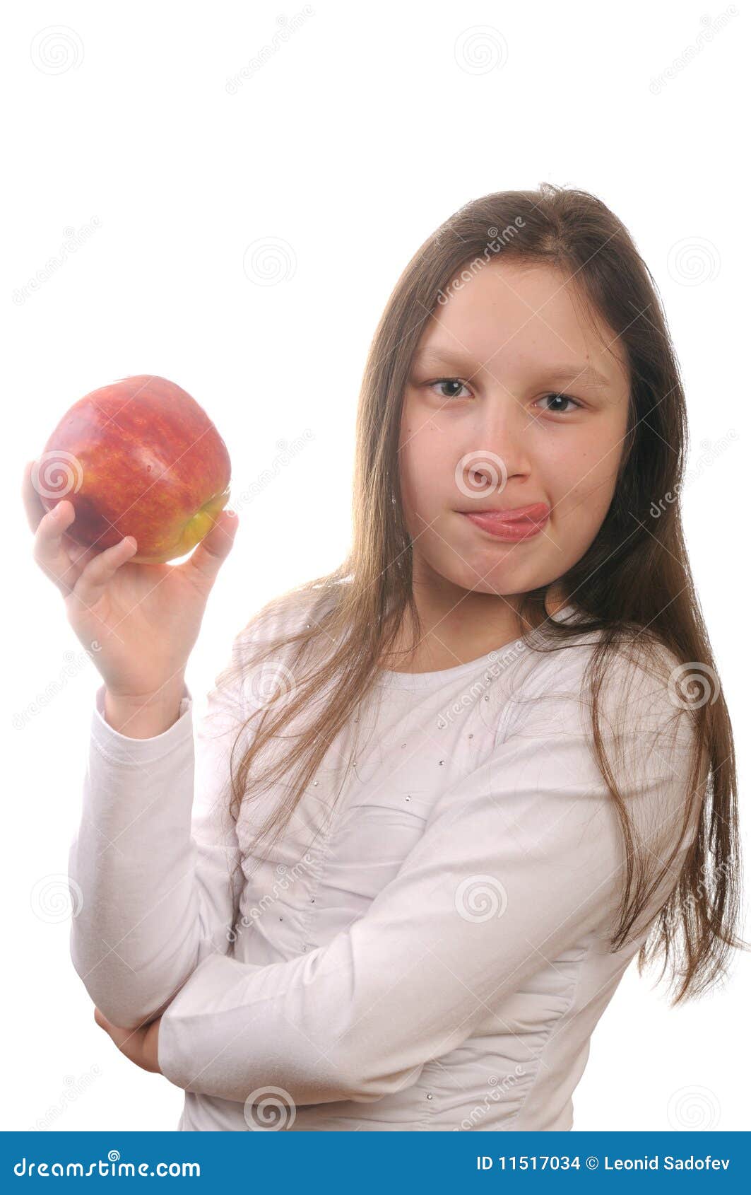 Girl eaing an apple stock photo. Image of teen, human - 11517034