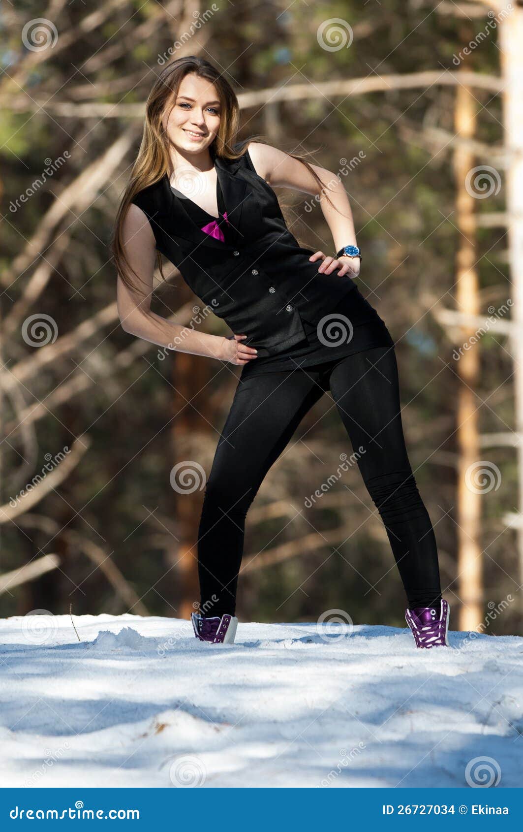The Girl in the Early Spring Stock Photo - Image of people, relaxation ...