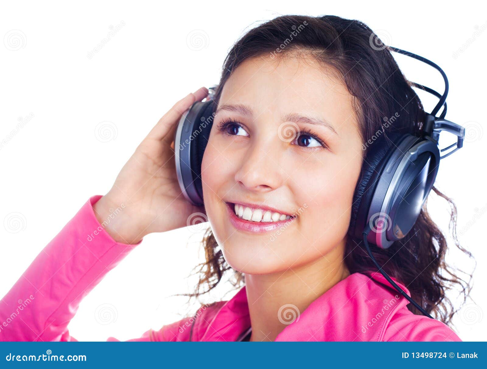Girl with earphones stock photo. Image of female, cheerful - 13498724