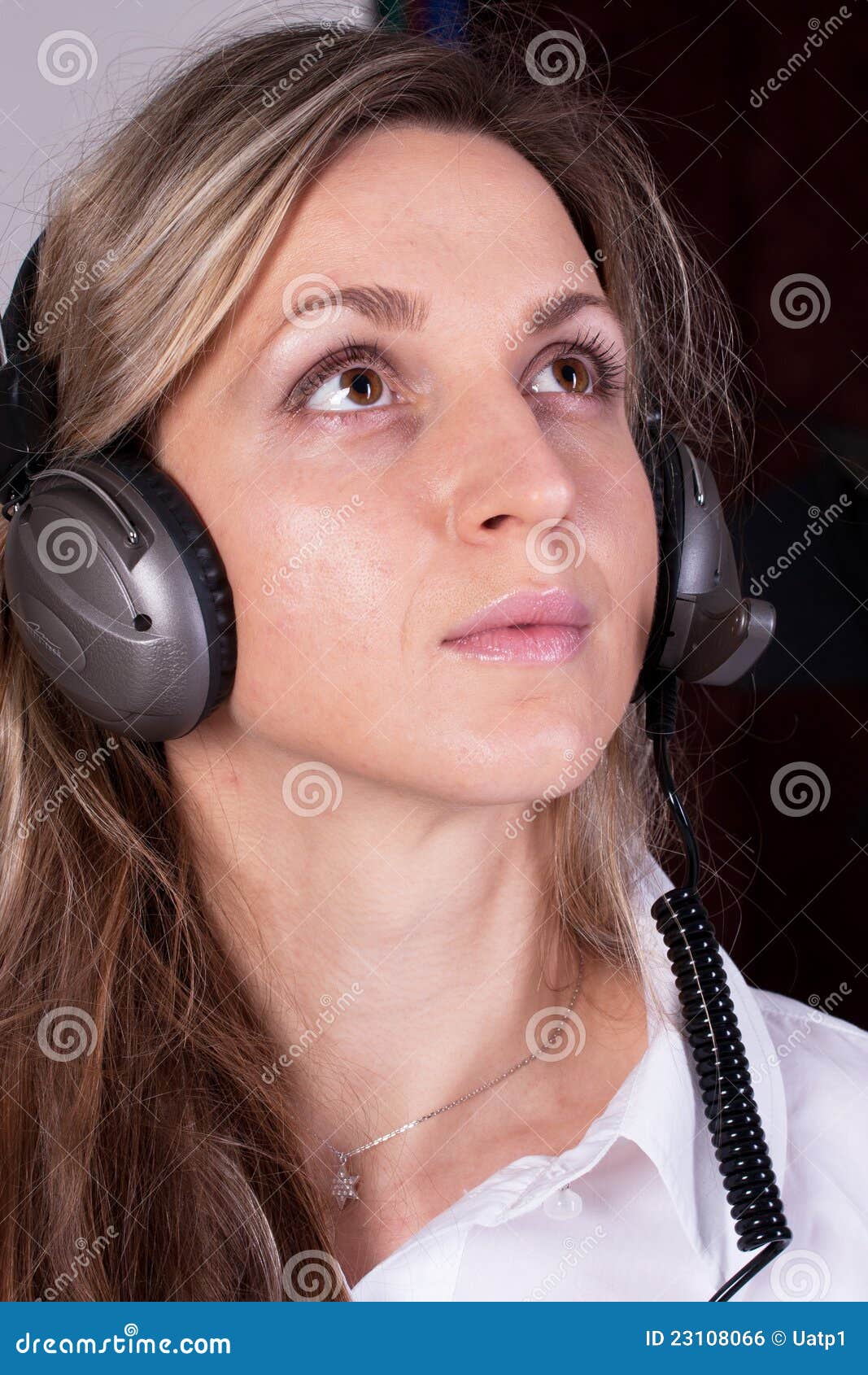 Girl with earphones stock photo. Image of adult, call - 23108066