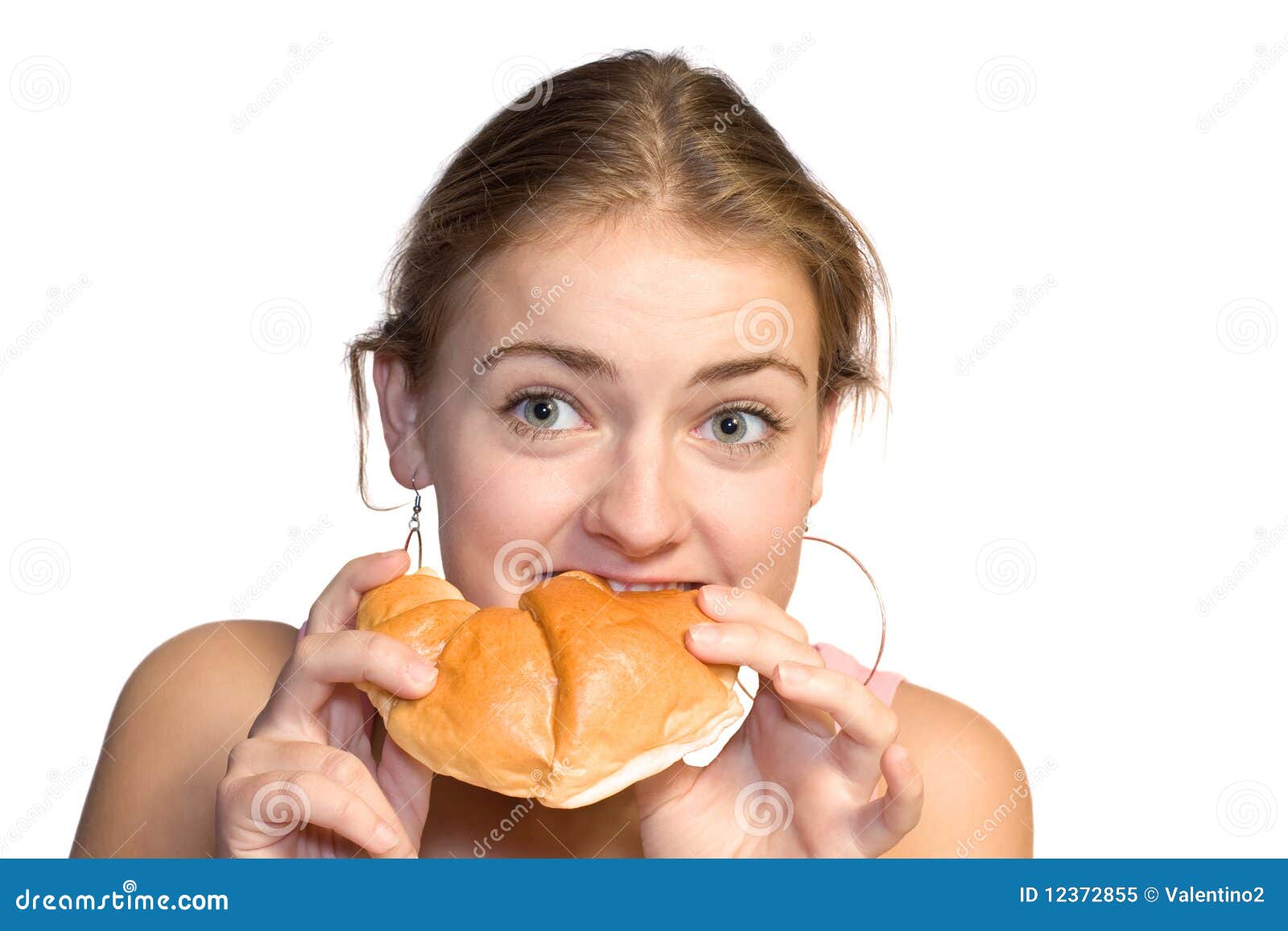 Girl eating stock image. Image of white, hand, beautiful - 12372855