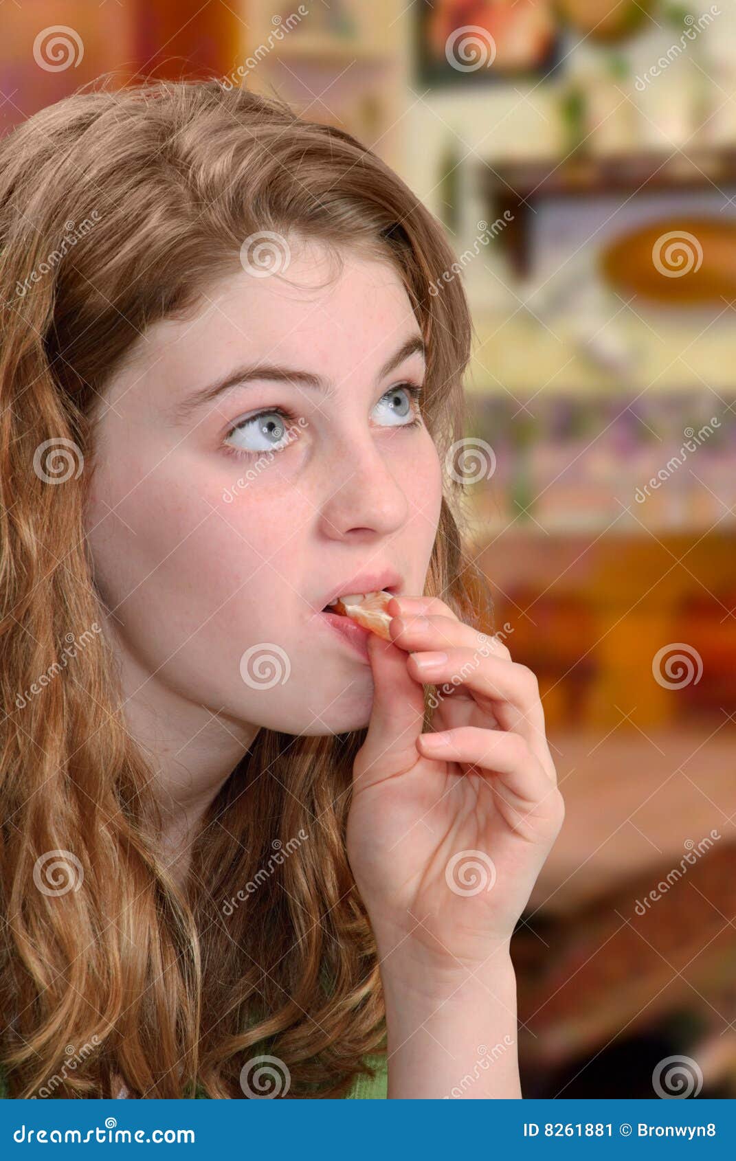 Girl Eating stock image. Image of snack, orange, vitamin - 8261881