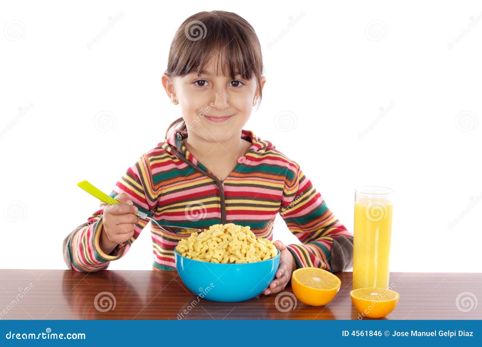 Girl eating breakfast stock photo. Image of healthy, beautiful - 4561846