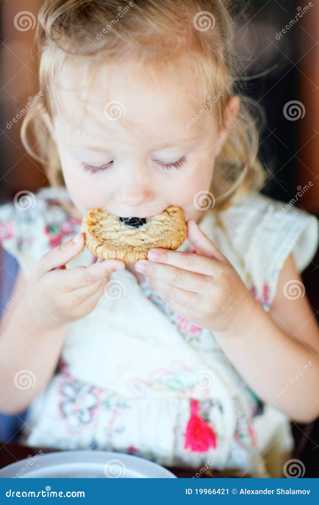 Girl eating cookie stock image. Image of sweet, leisure - 19966421