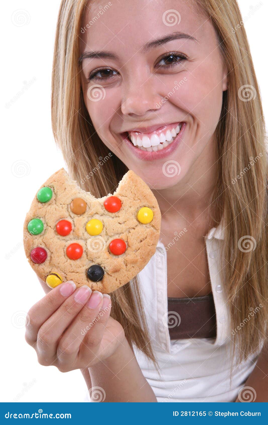 Girl Eating Cookie stock image. Image of food, elated - 2812165