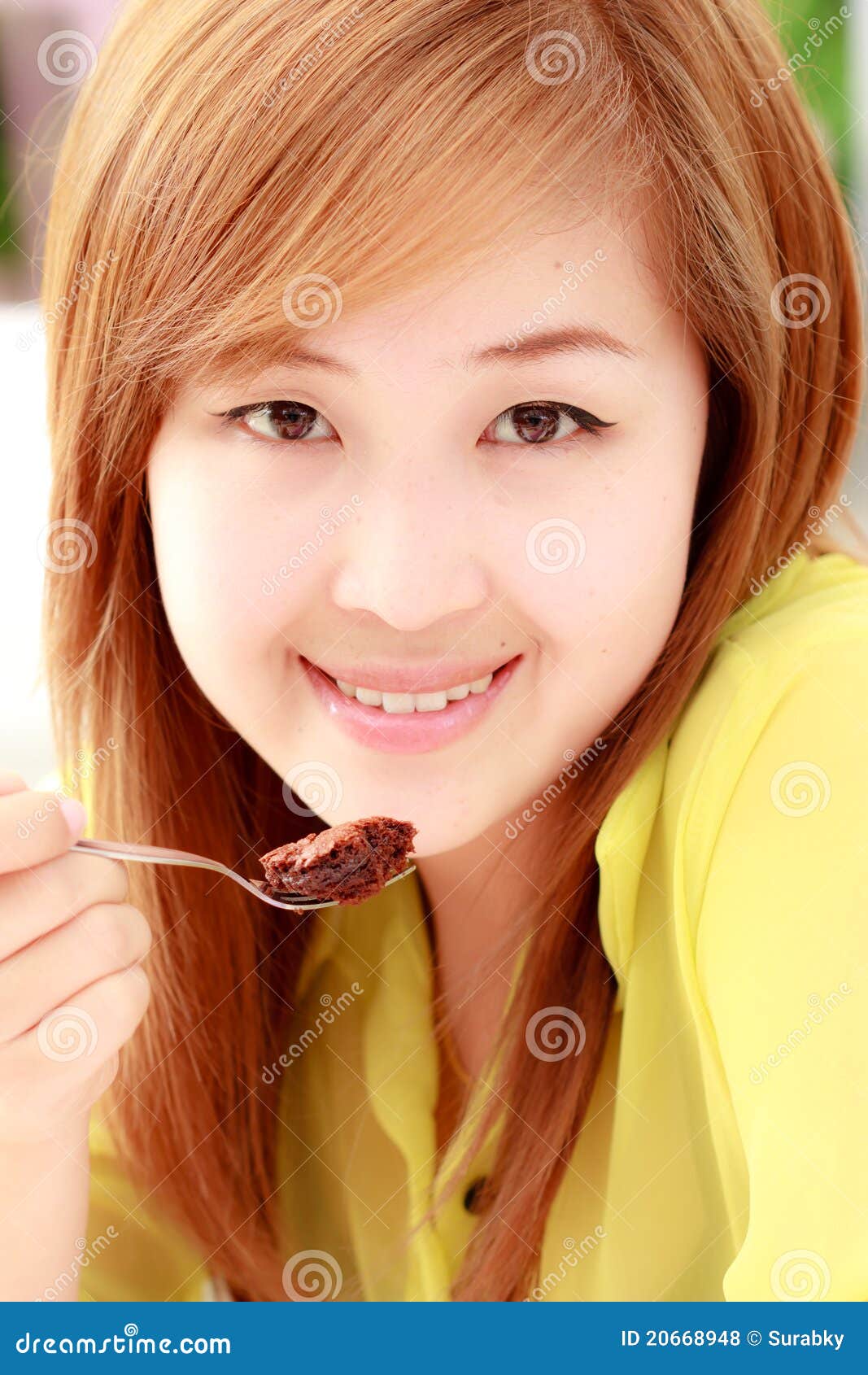 Girl eating food stock photo. Image of face, cold, breakfast - 20668948