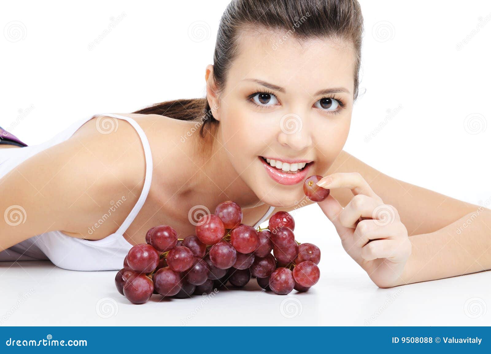 Girl eating grape stock photo. Image of health, food, fresh - 9508088