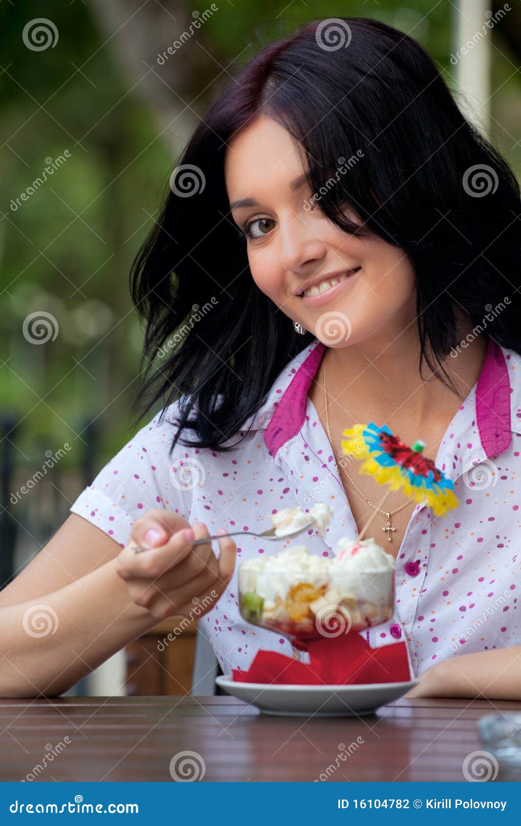 Girl eating ice cream stock photo. Image of beautiful - 16104782