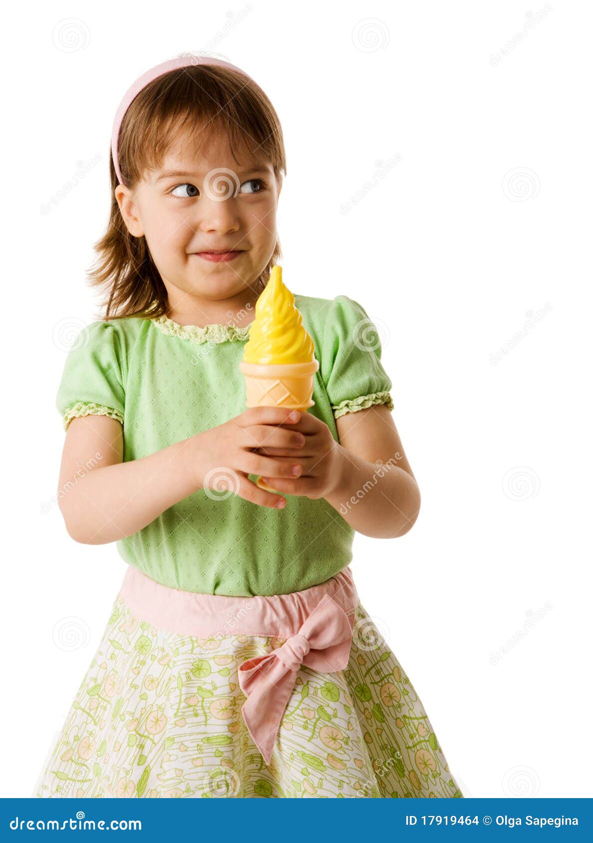 Girl eating ice-cream stock photo. Image of isolated - 17919464