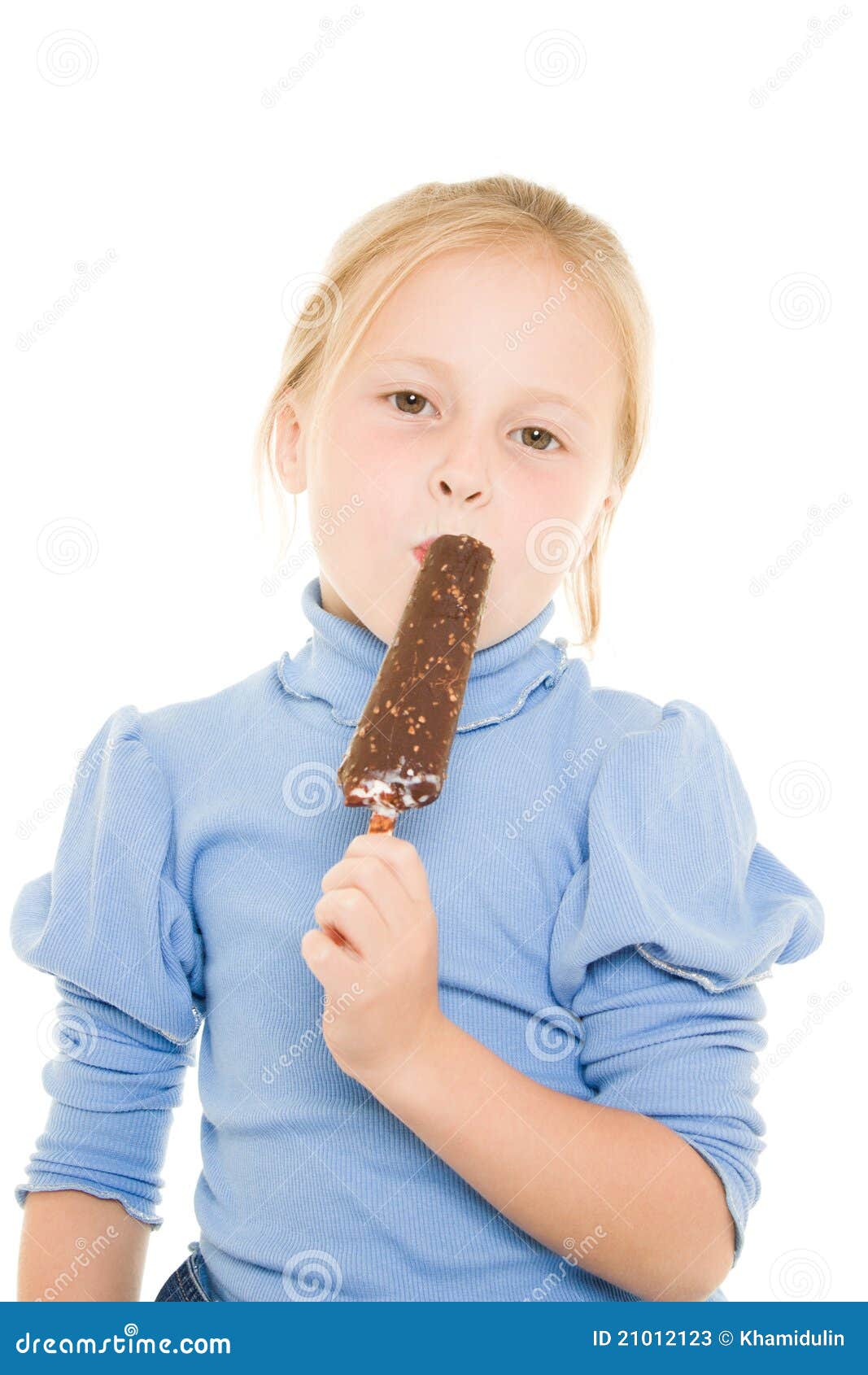 Girl eating ice cream stock image. Image of grimace, beautiful - 21012123