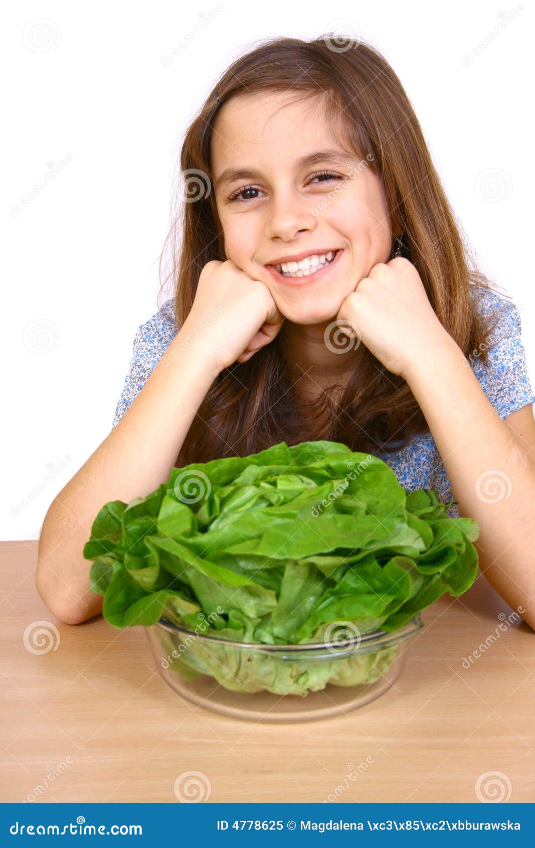 Girl eating a salad stock image. Image of diet, healthful - 4778625