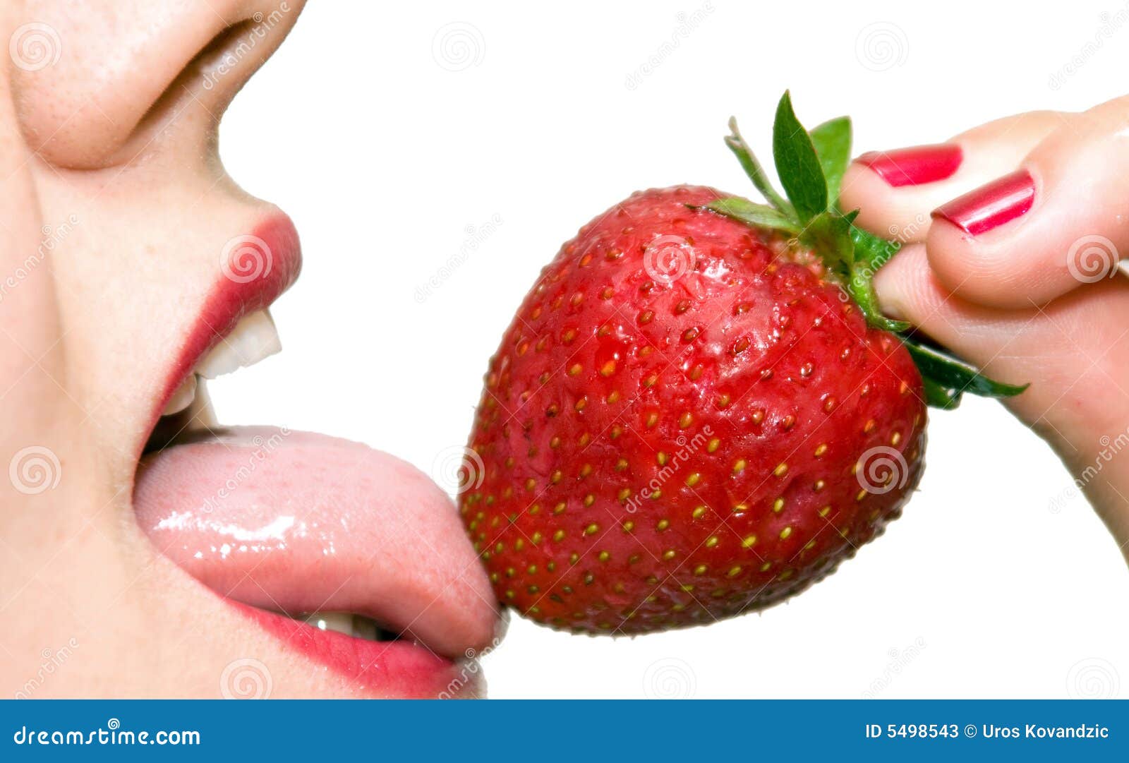 Girl Eating a Strawberry Closeup Stock Image - Image of fruit, mouth ...
