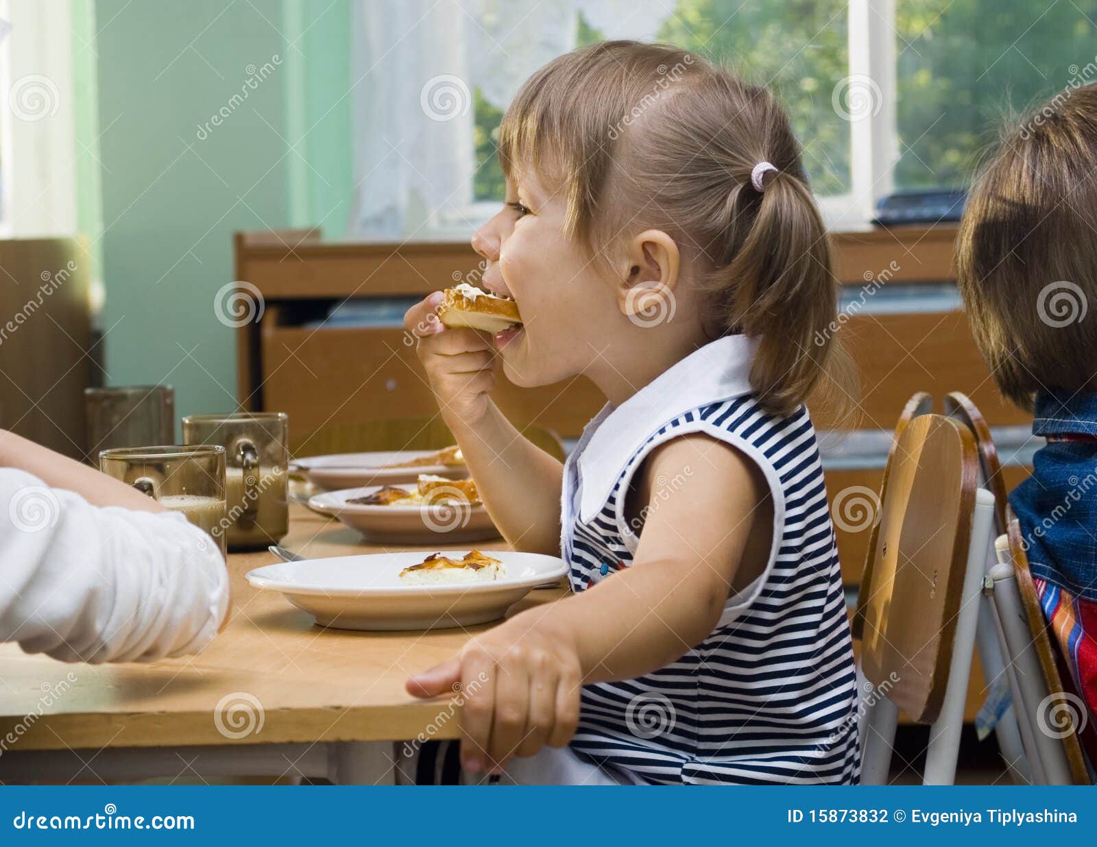 Girl Eats Raspberry Jam Royalty-Free Stock Photography | CartoonDealer ...
