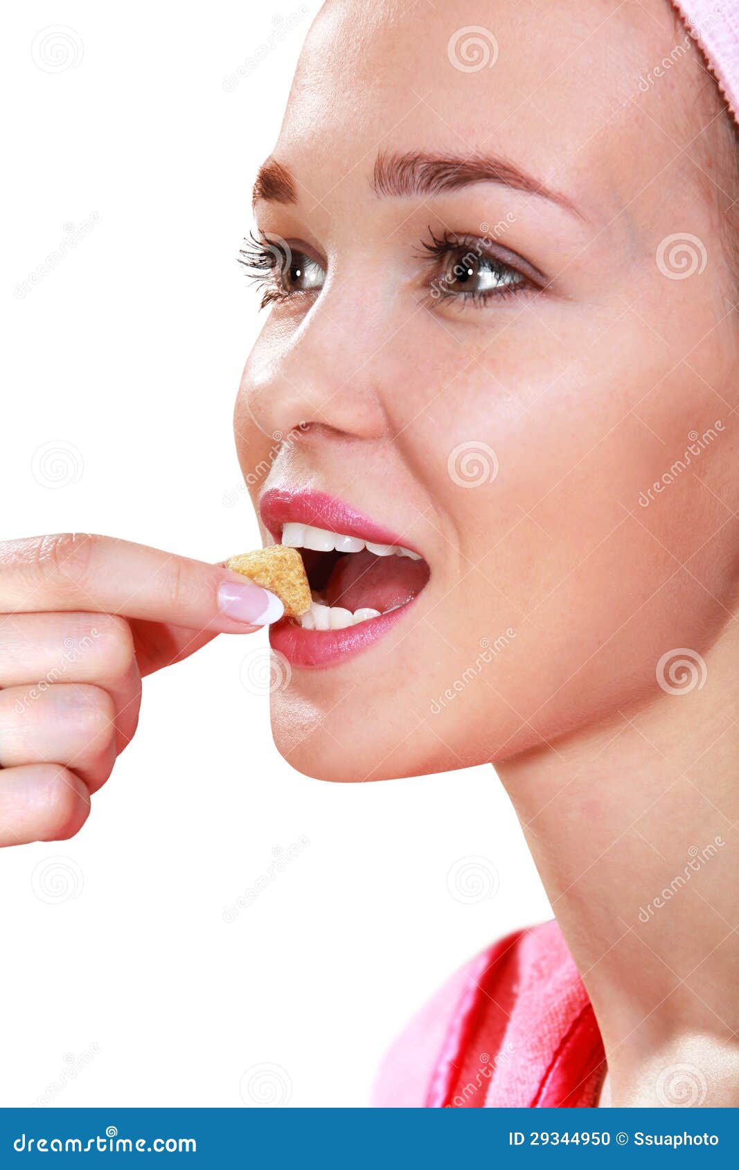 Girl eats sweets stock photo. Image of open, pretty, beautiful - 29344950