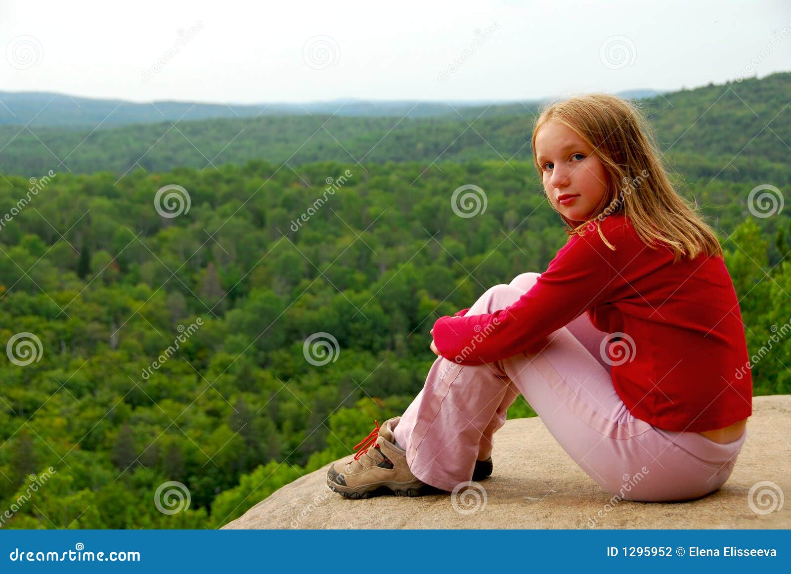 Girl edge cliff stock photo. Image of beautiful, looking - 1295952
