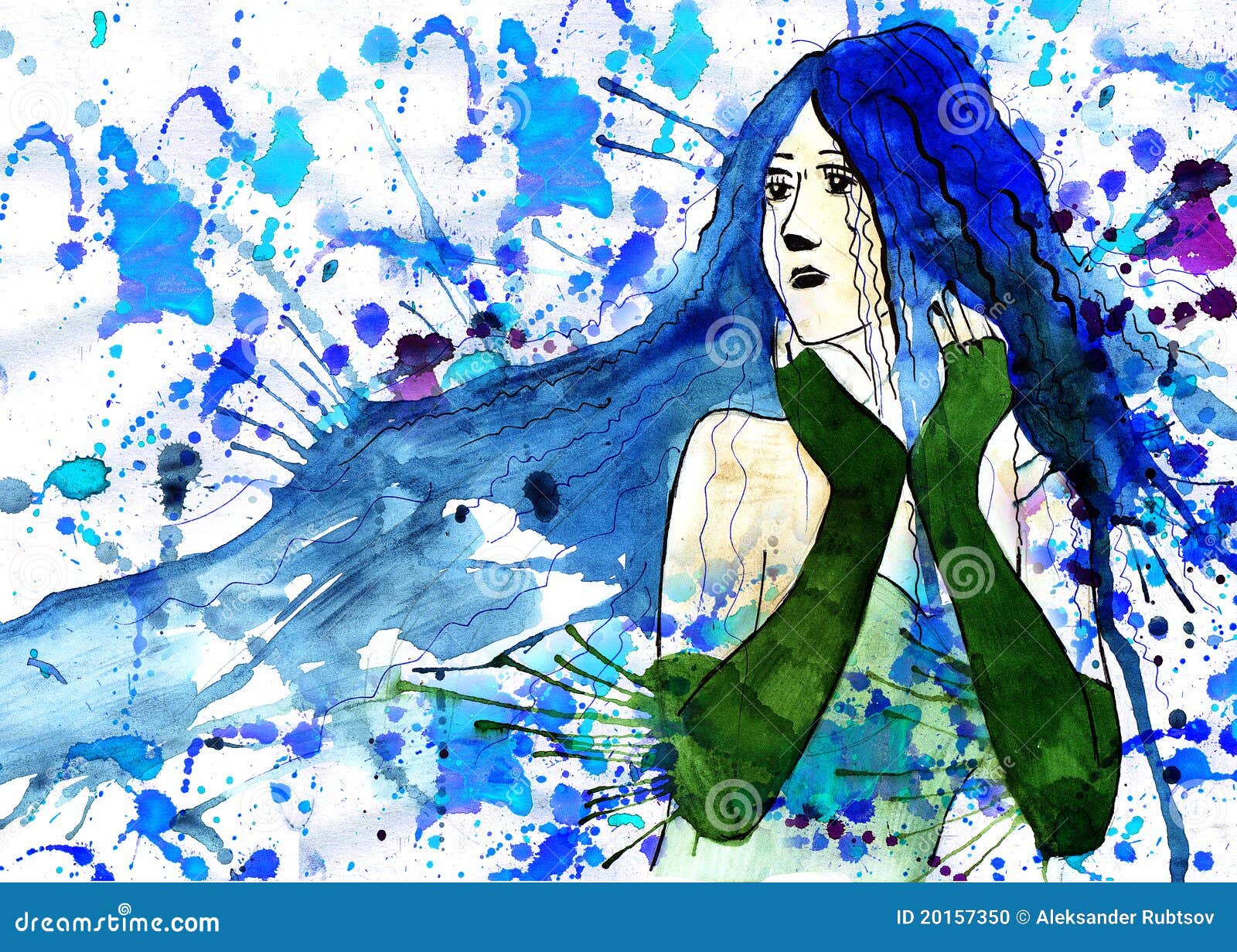 Girl and Elegance and Drawing and Beautiful Stock Illustration ...