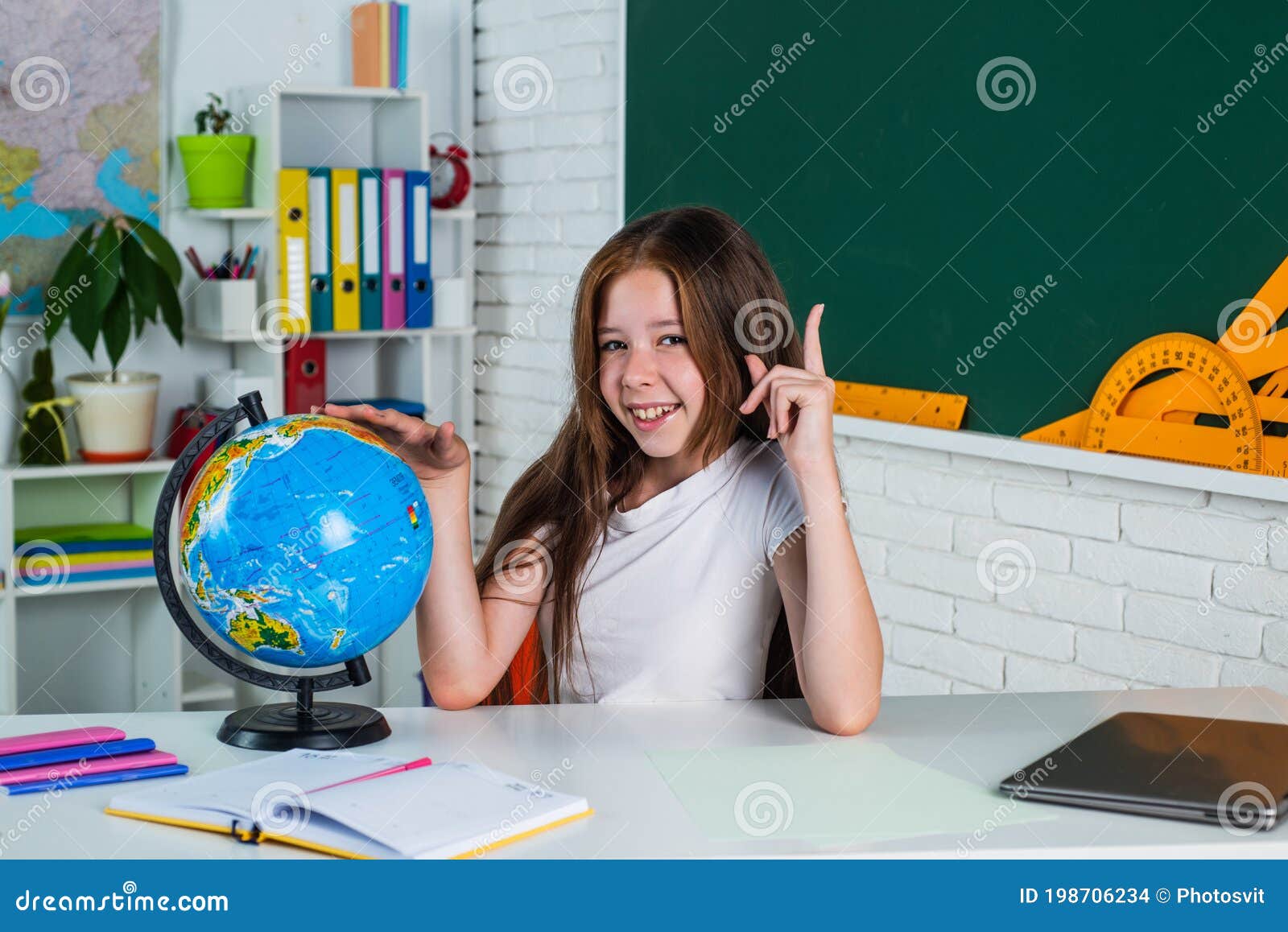 Girl from Elementary School in Classroom, Education Stock Photo - Image ...