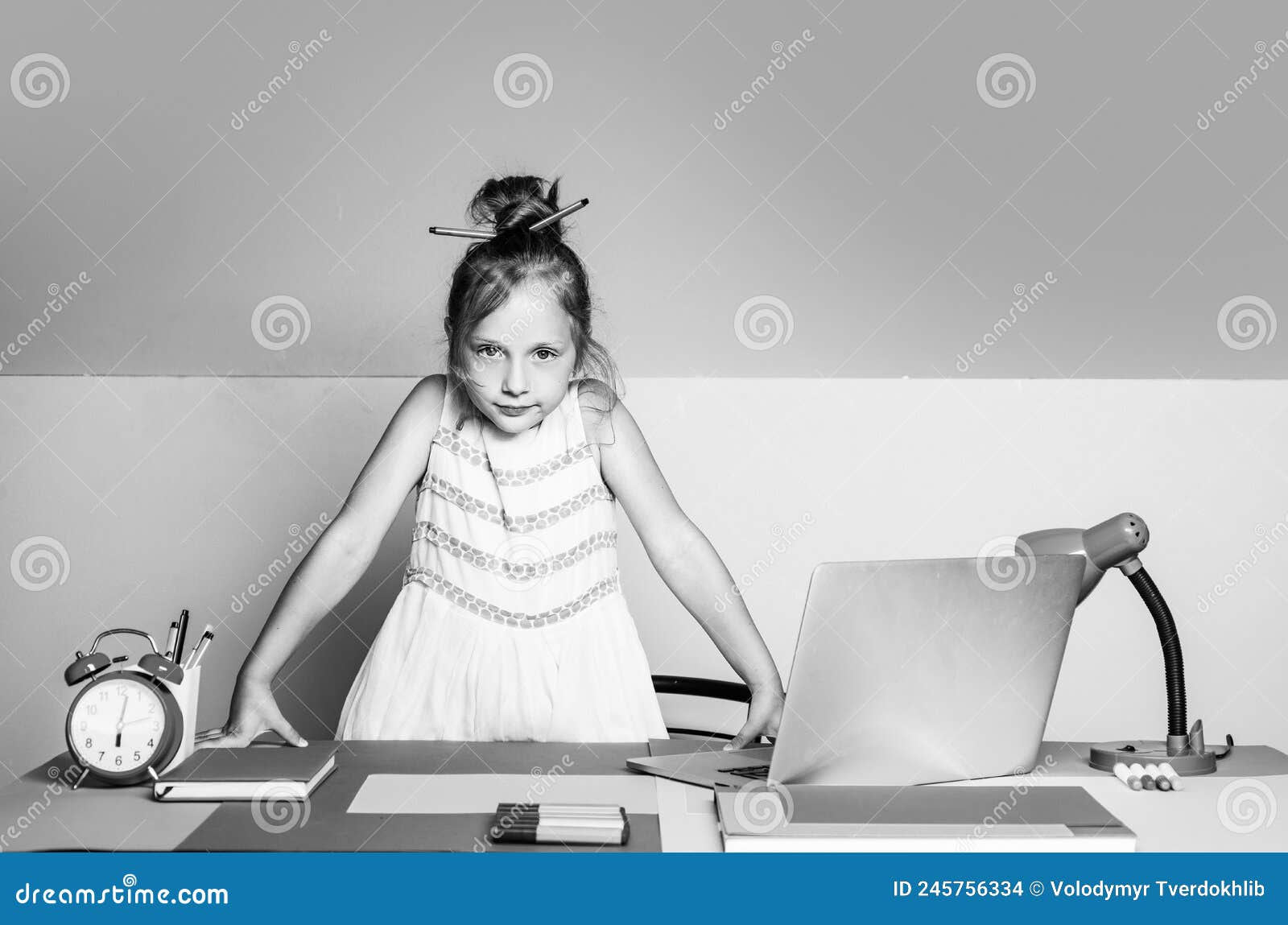 Girl from Elementary School. Kids Education. School Child Thinking ...