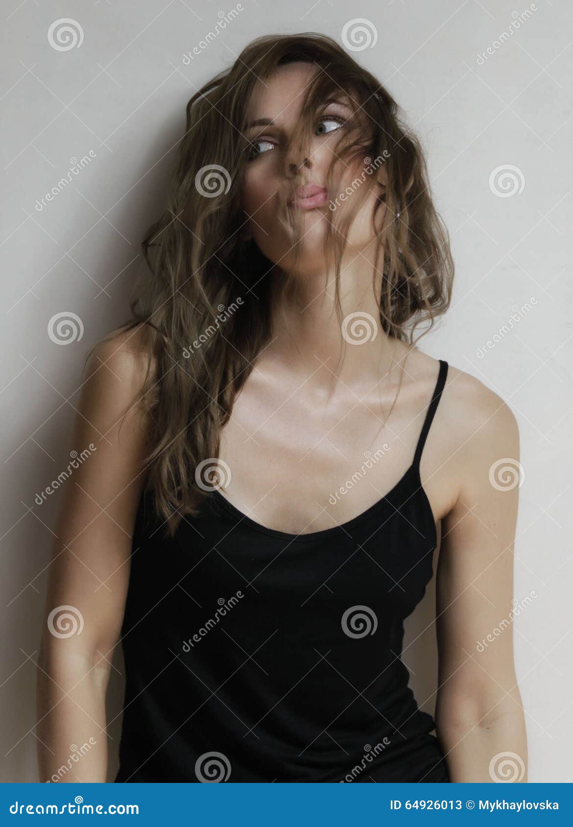 Girl emotion stock image. Image of face, black, sorrow - 64926013