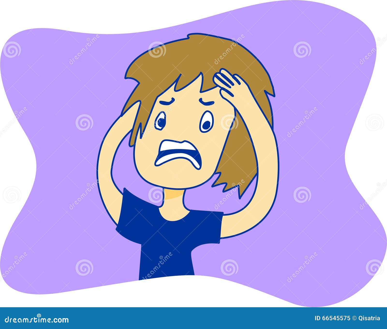Girl emotions stock vector. Illustration of feeling, worry - 66545575