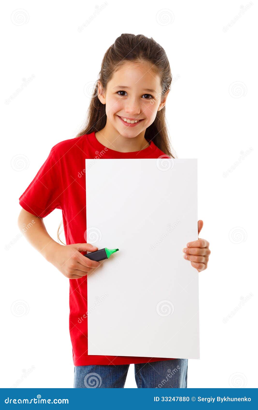 Girl with empty blank stock photo. Image of business - 33247880
