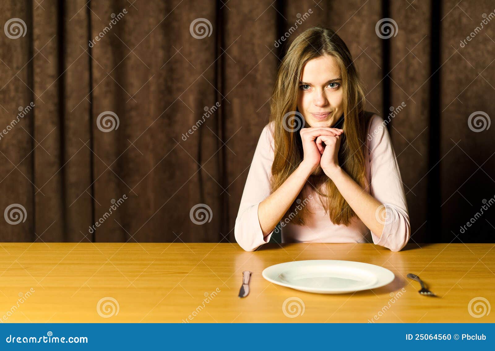 Girl with empty plate stock photo. Image of plate, female - 25064560