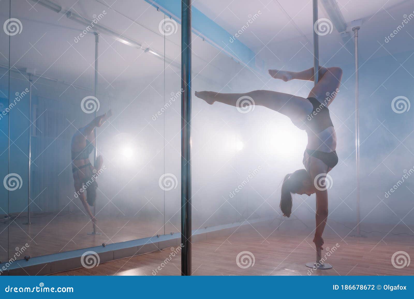 The Girl is Engaged on a Pylon Stock Photo - Image of elegance ...