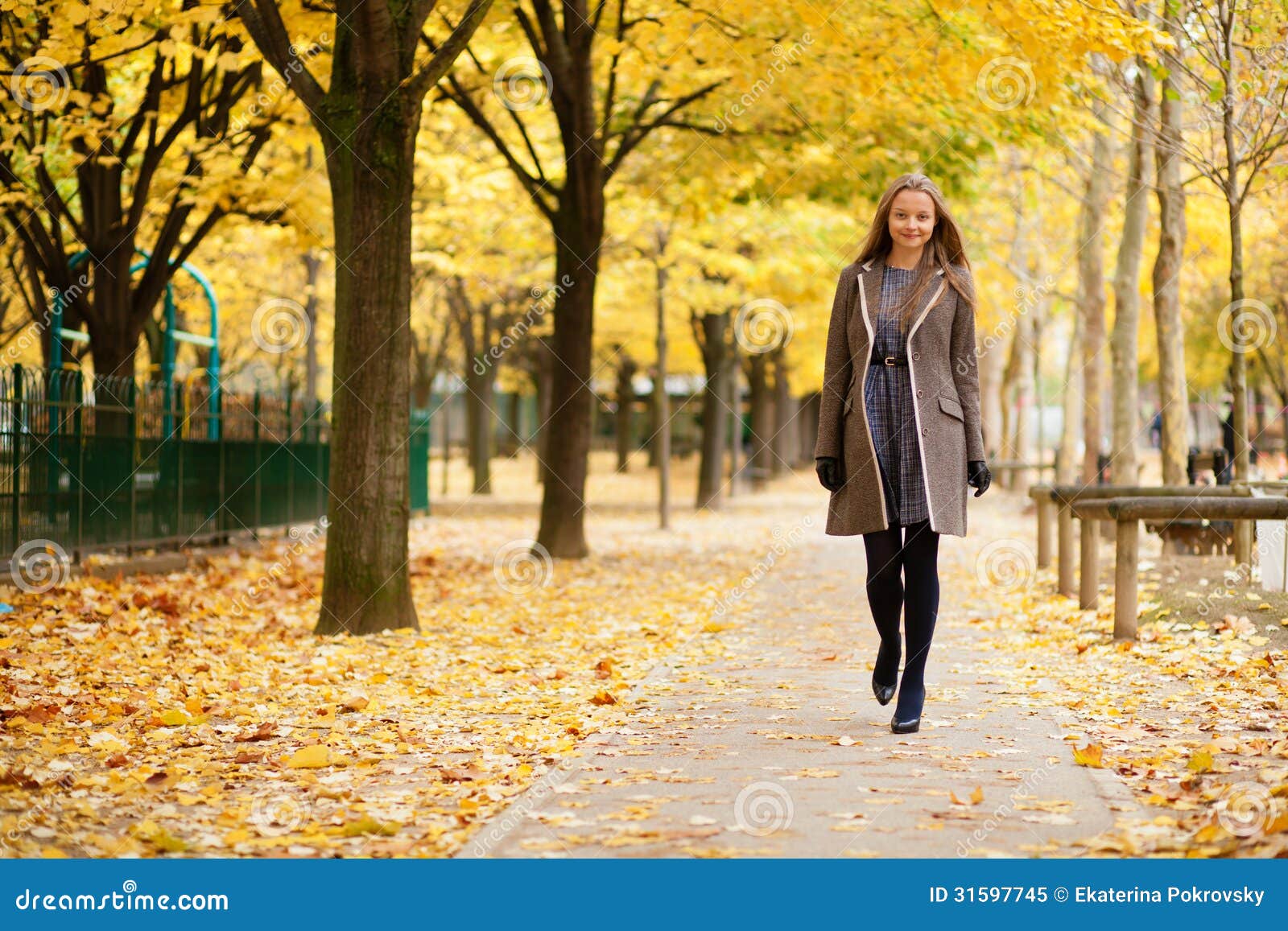 Girl enjoying fall day stock image. Image of girl, november - 31597745