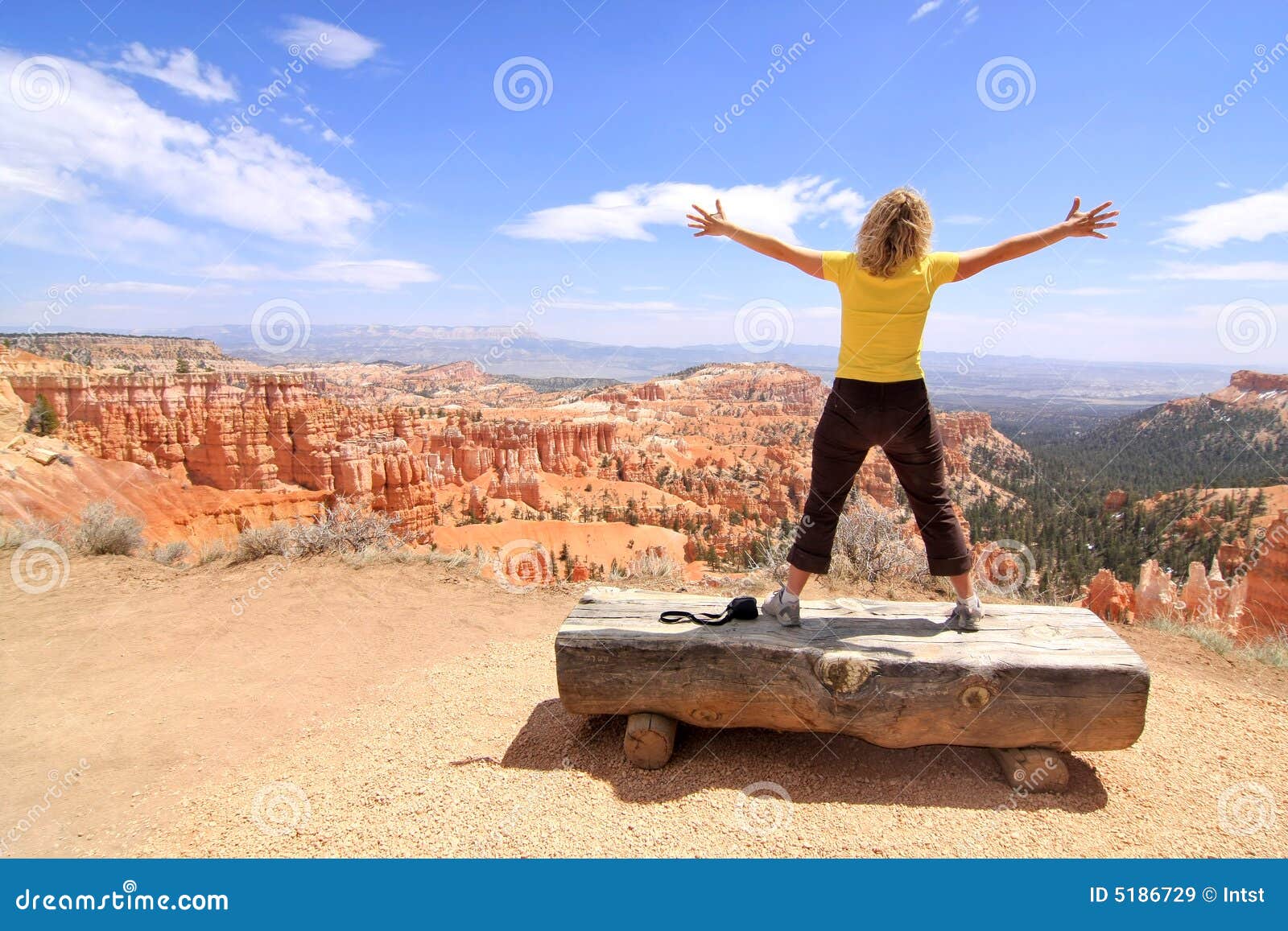 Girl Enjoying Landscape in Bryce Canyon Stock Image - Image of ...