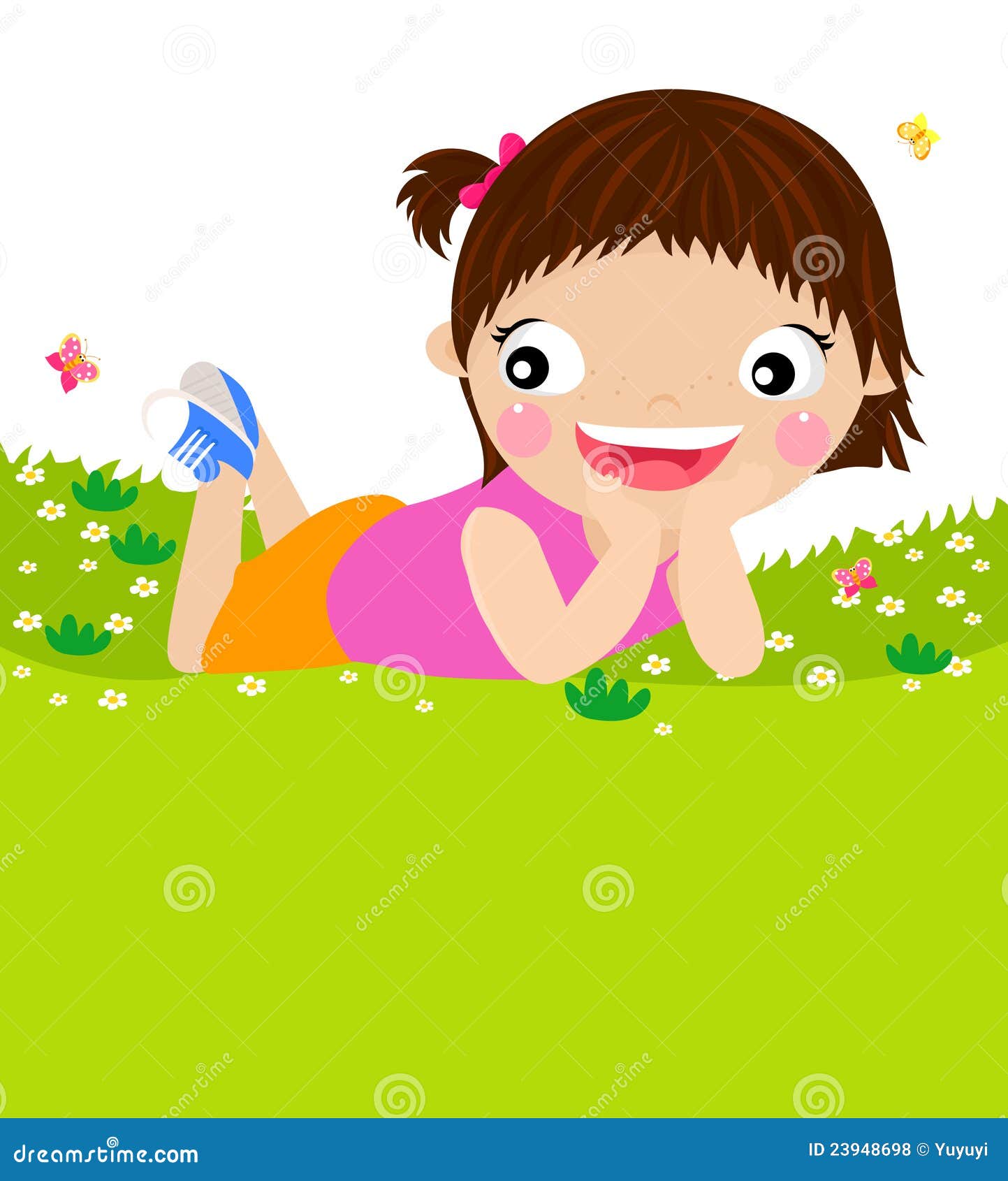 Girl Enjoying Spring stock vector. Illustration of child - 23948698
